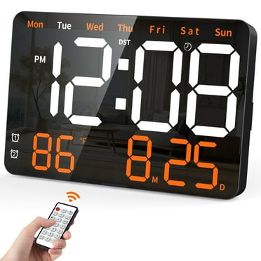 3D LED Digital Wall Clock, 8.9" Desk Alarm Clock, 12/24H Temperature ...