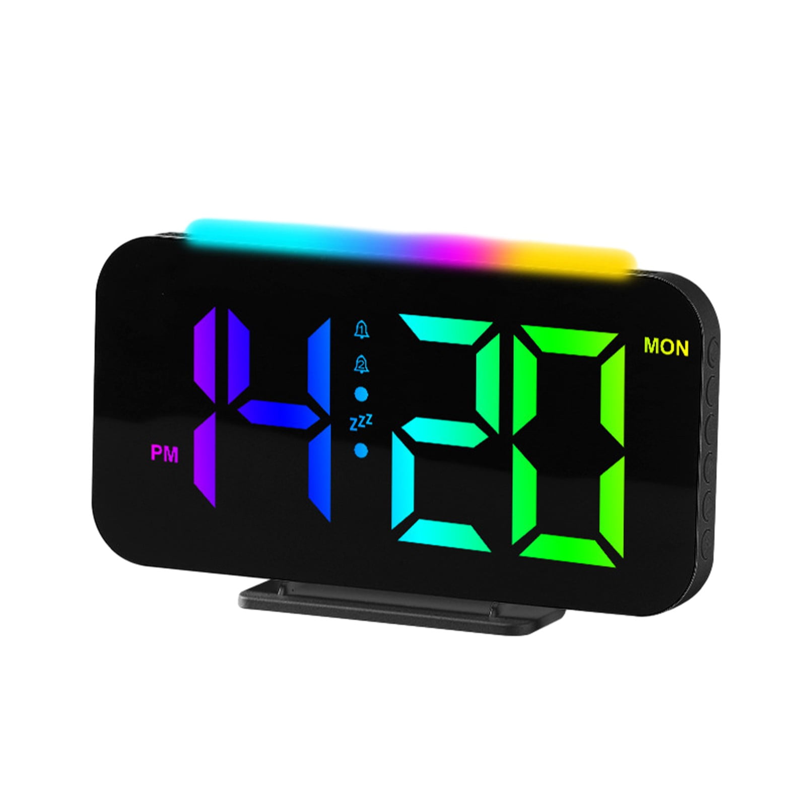 Digital Clock, Compact Alarm Clock for Kids,RGB Digital Wall Clock TEMP ...