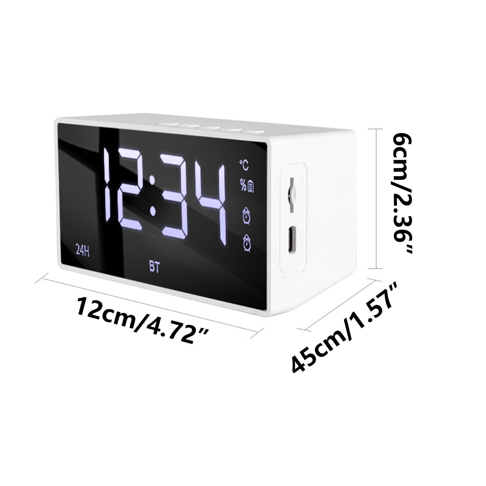 Digital Clock, Compact Alarm Clock for Kids,Mirror Clock Bluetooth ...