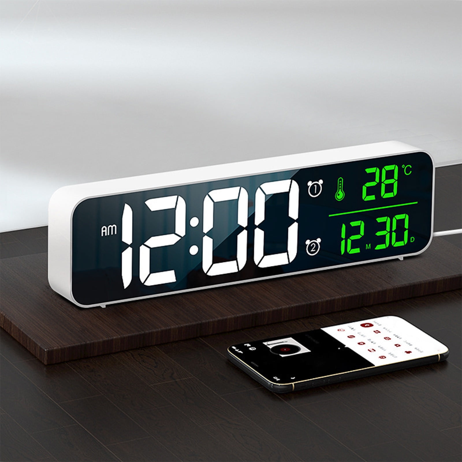 Digital Clock Digital Clock Large Display LED Digital Alarm Clock For ...