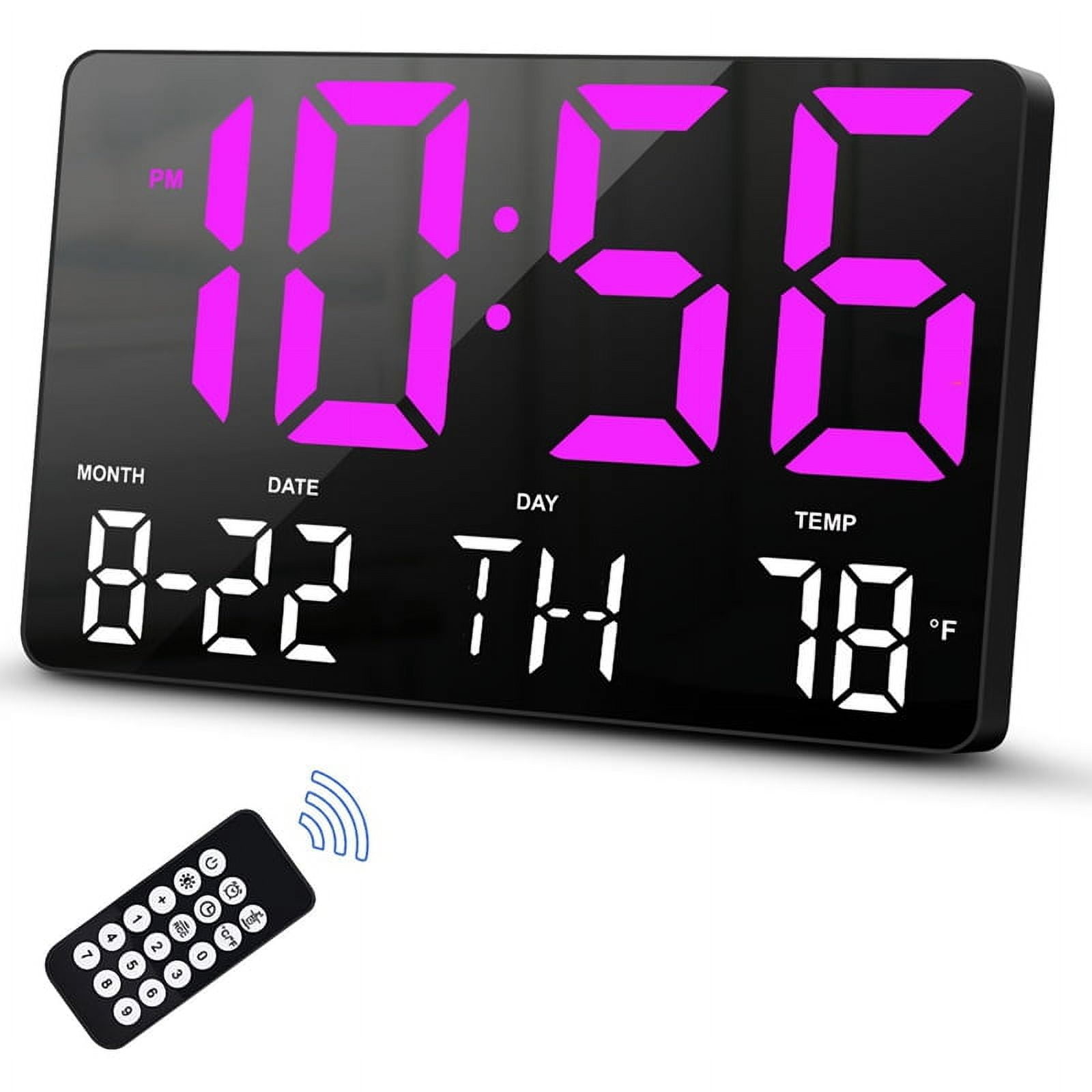Digital Clock, Digital Wall Clock with Remote Control,LED Clock Large ...