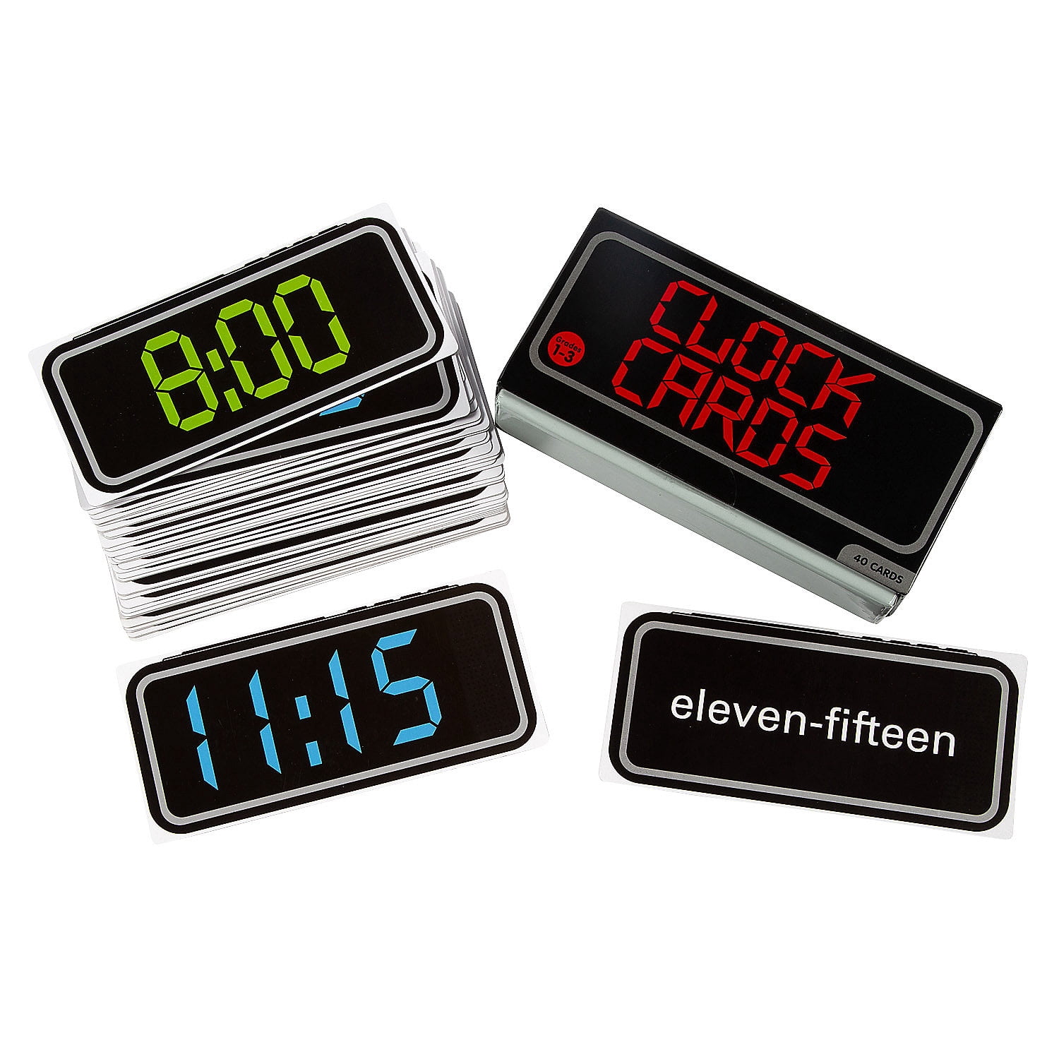 Digital Clock Flashcards, Educational, Party Supplies, 40 Pieces ...