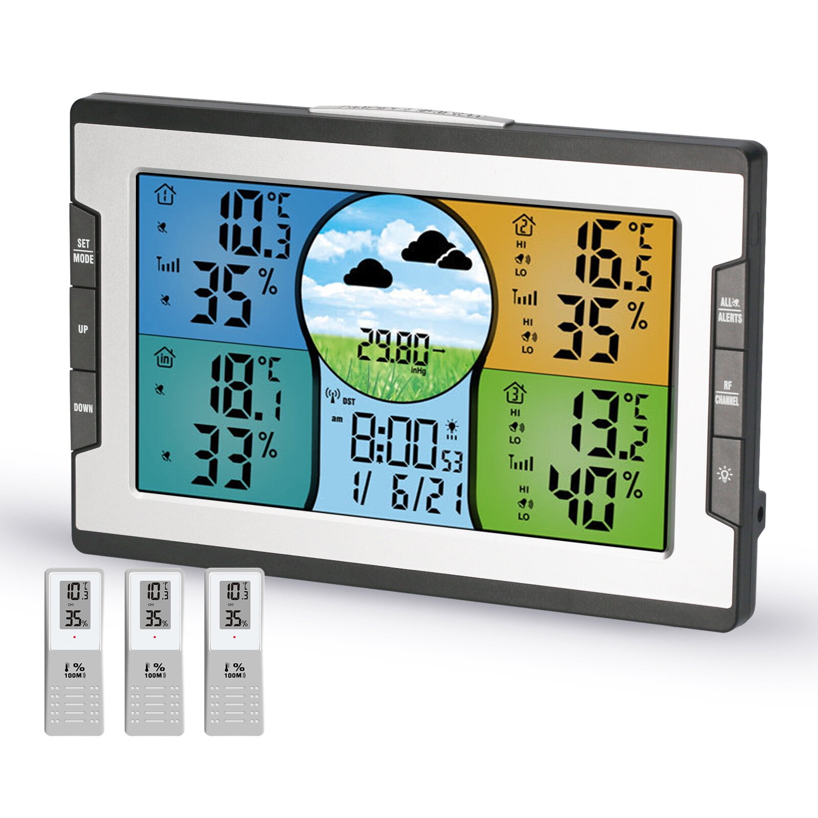 Digital Clock,Indicator With Alarm Indoor Temperature Clock 4 Color ...