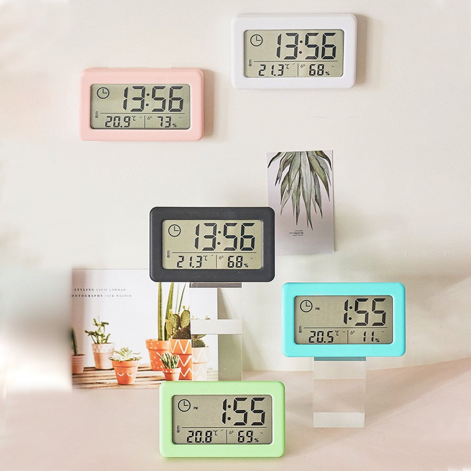 Digital Clock LCD Thermometer, Hygrometer Monitor, 10-inch Display ...