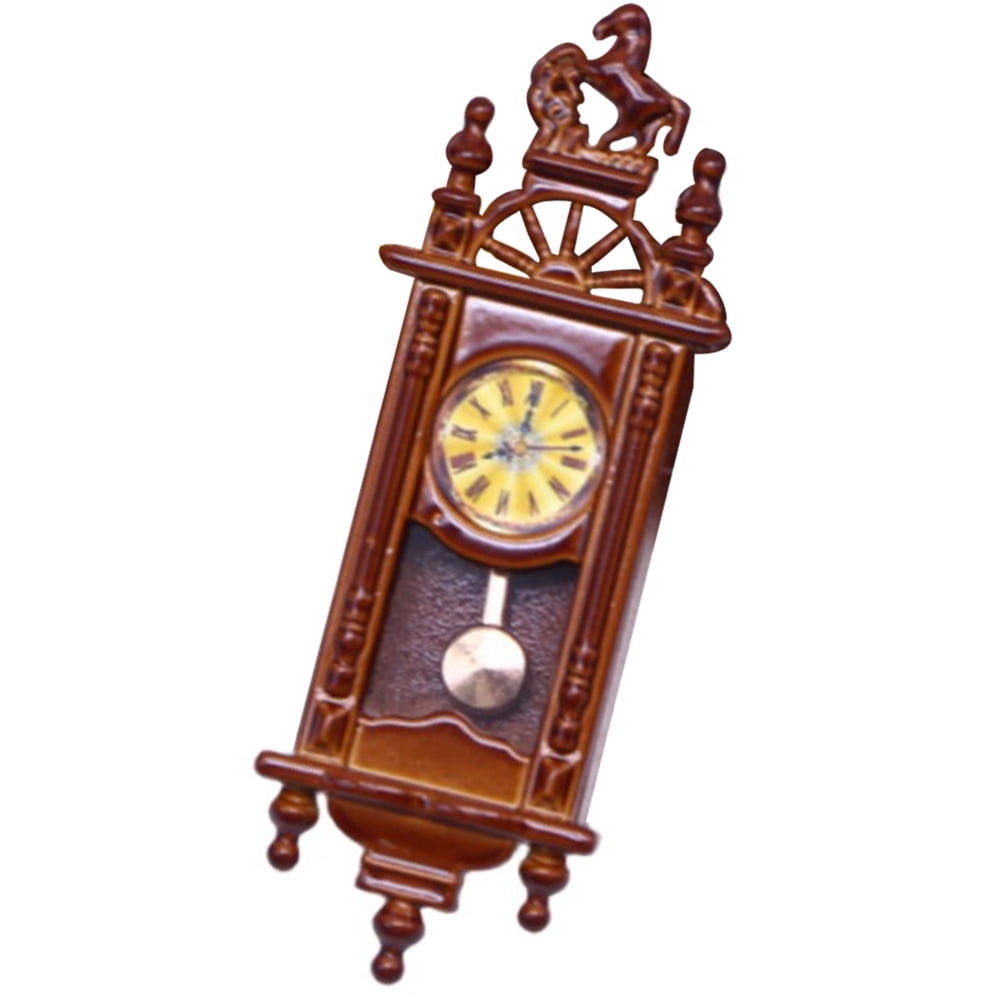 Digital Clock Large Display Clocks Miniature Clock Prop 6x2cm Brown ...