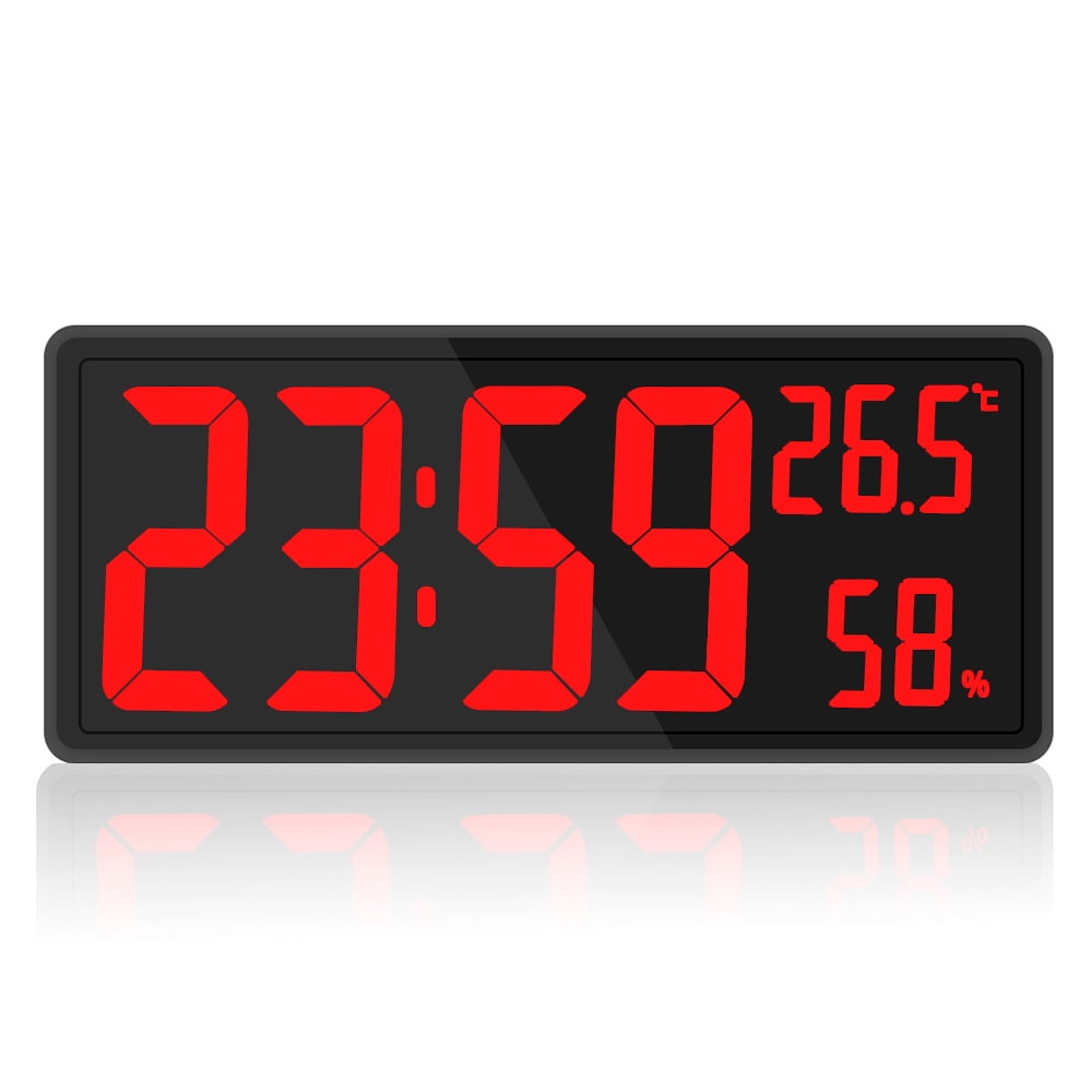 Digital Clock Large Display, Large Digital Wall Clock with Temperature ...
