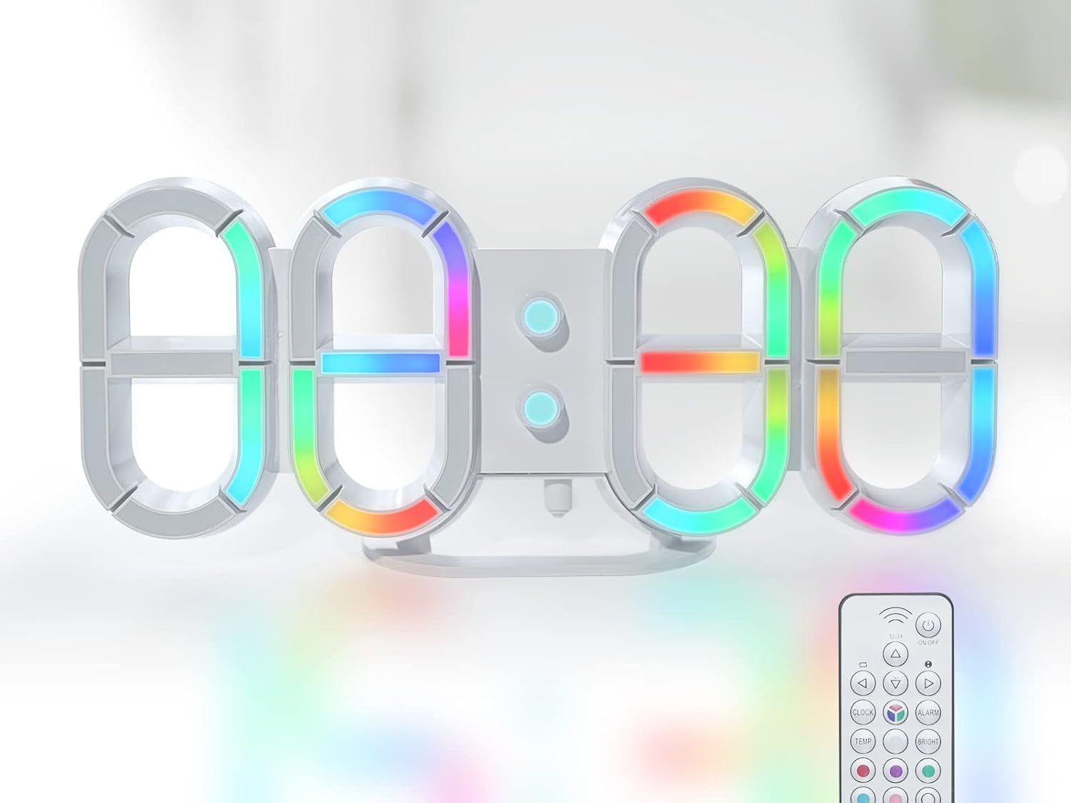 Digital Clock Neon Wall Clock for Living Room 9.7" 3D LED Neon Digital ...