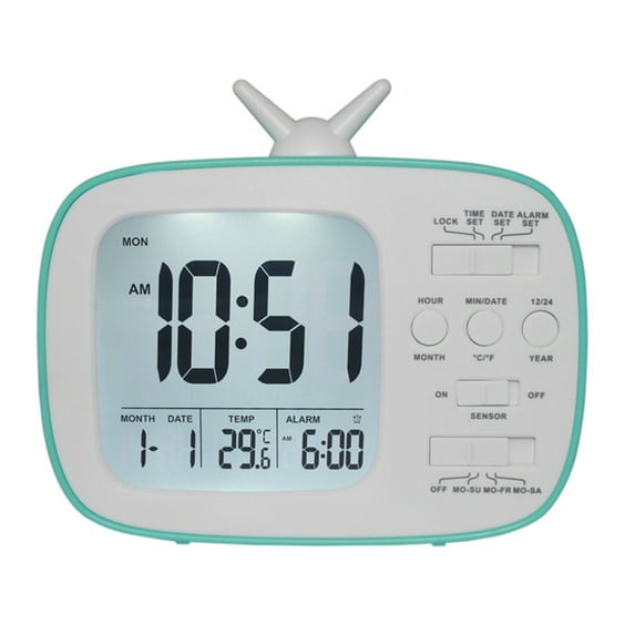Digital Clock Shape Alarm Clock Children Student Bedsides Alarm Clock ...