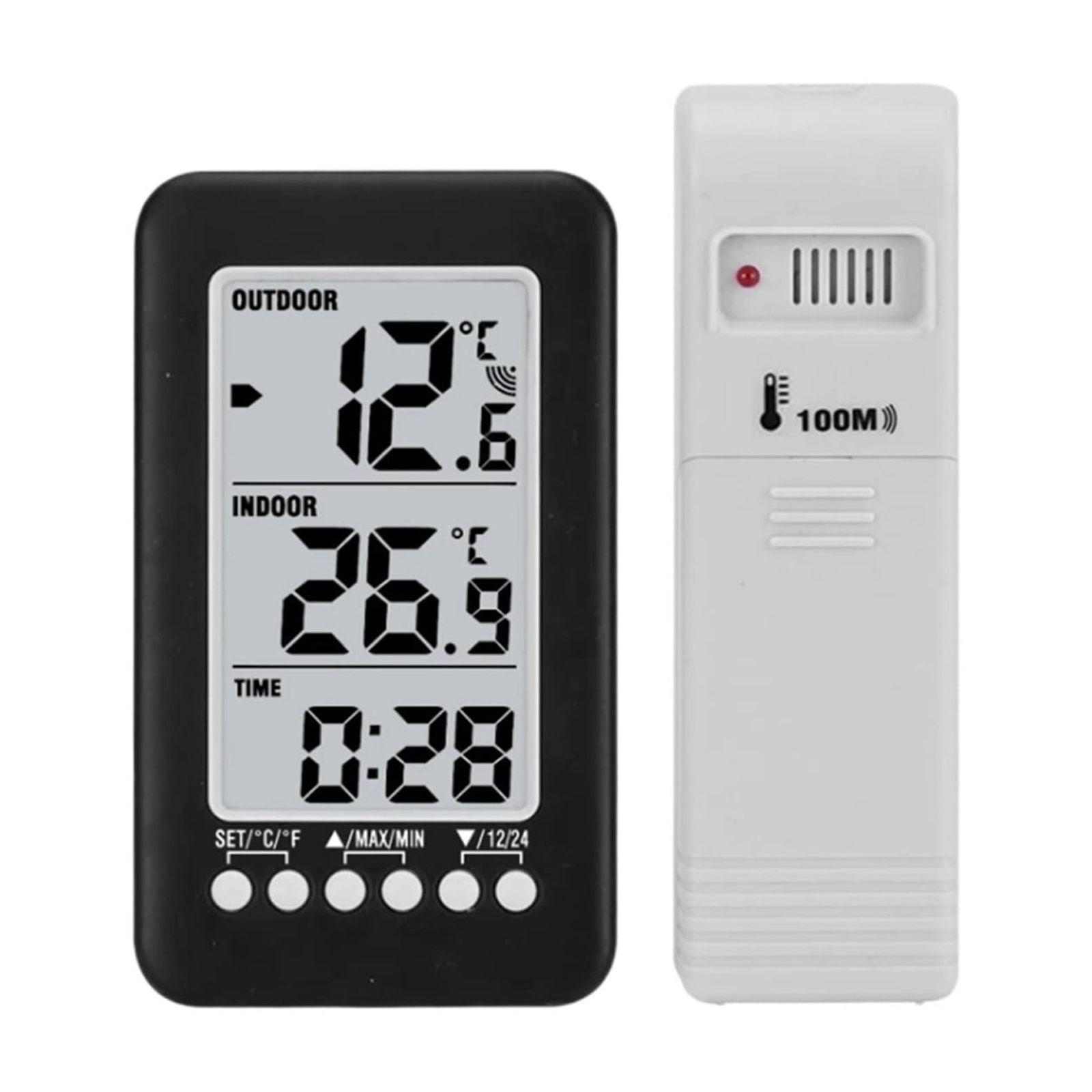 Digital Clock Weather Station Thermometer Hygrometer Meter Wireless ...