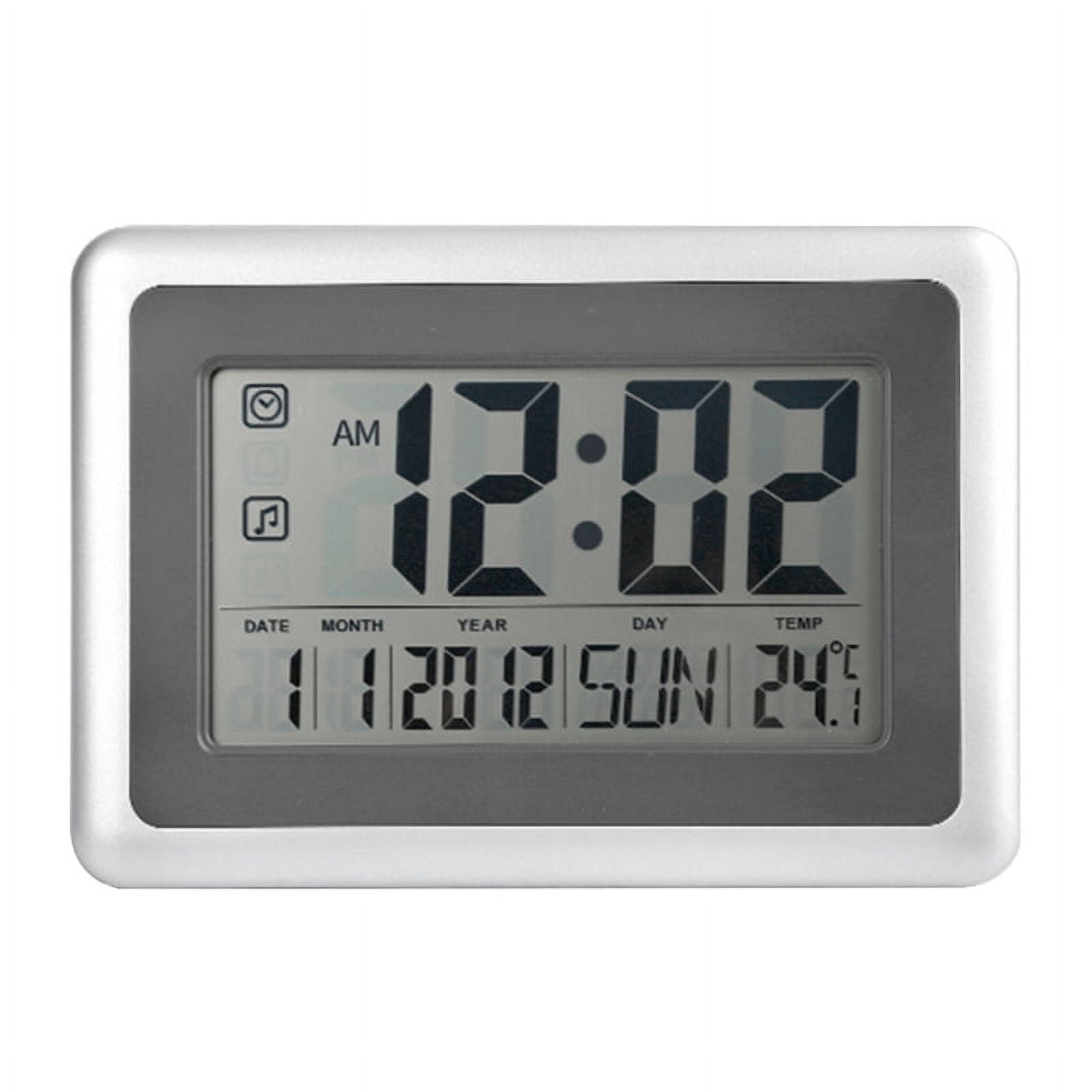 Digital Clock with Calendar & Temperature,Large LCD Screen Alarm Clock ...