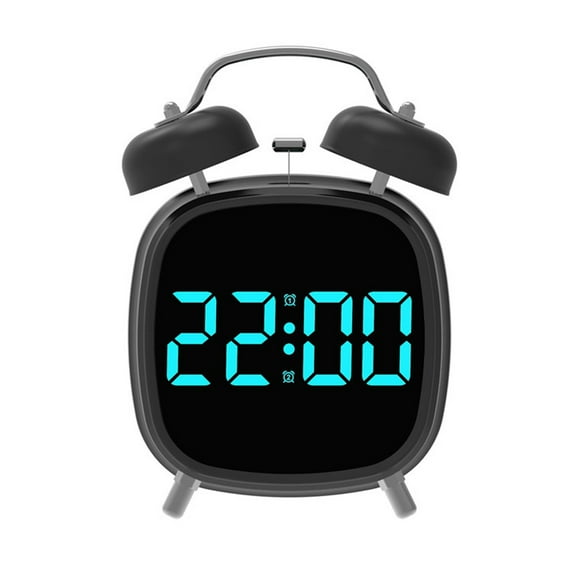 Digital Clock with Double Bells Alarms Large Display and Adjustment ...