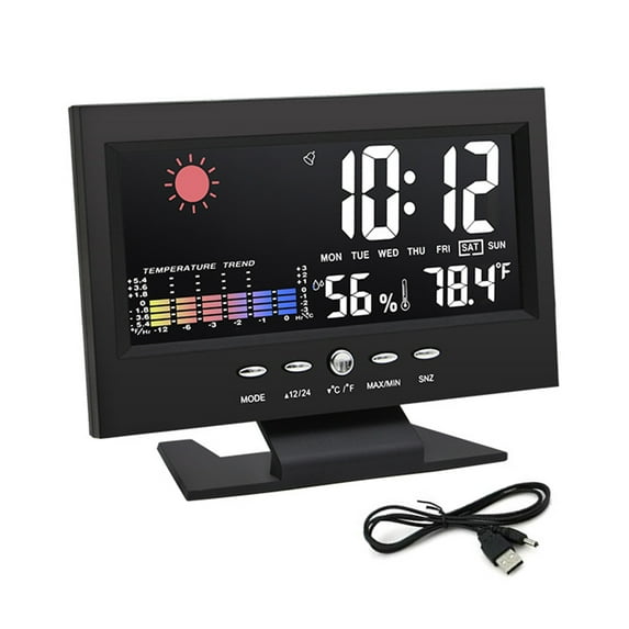 Digital Clock with Voice Control, Temperature Humidity Alarm & Snooze ...