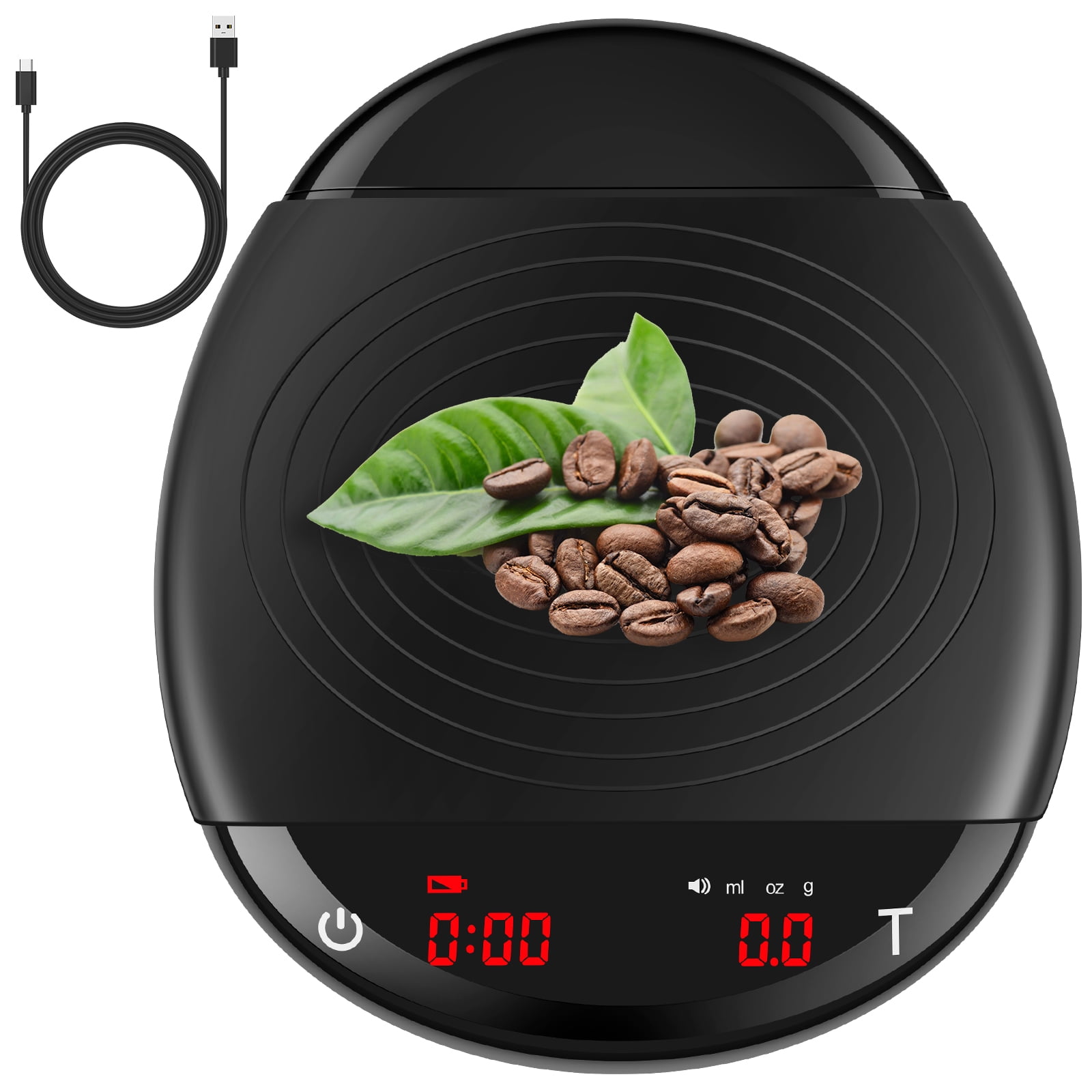 Digital Coffee Scale with Timer and Tare Function Rechargeable Espresso ...