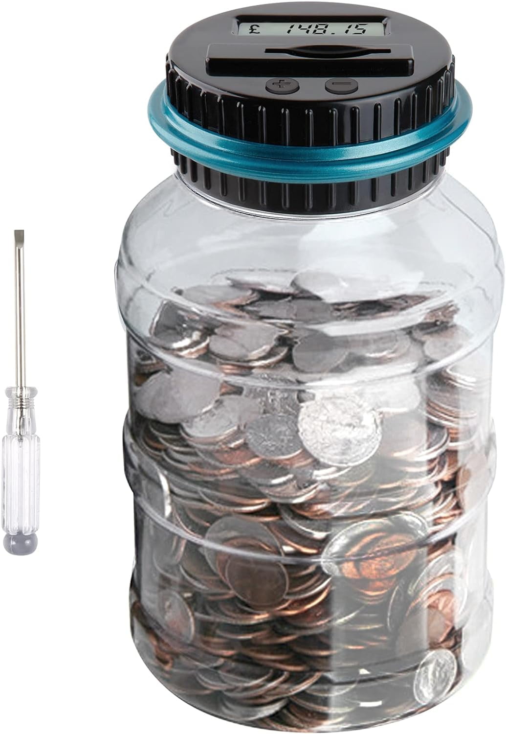 Digital Coin Bank for Kids Adults, Coin Counting Jar with LCD Display ...