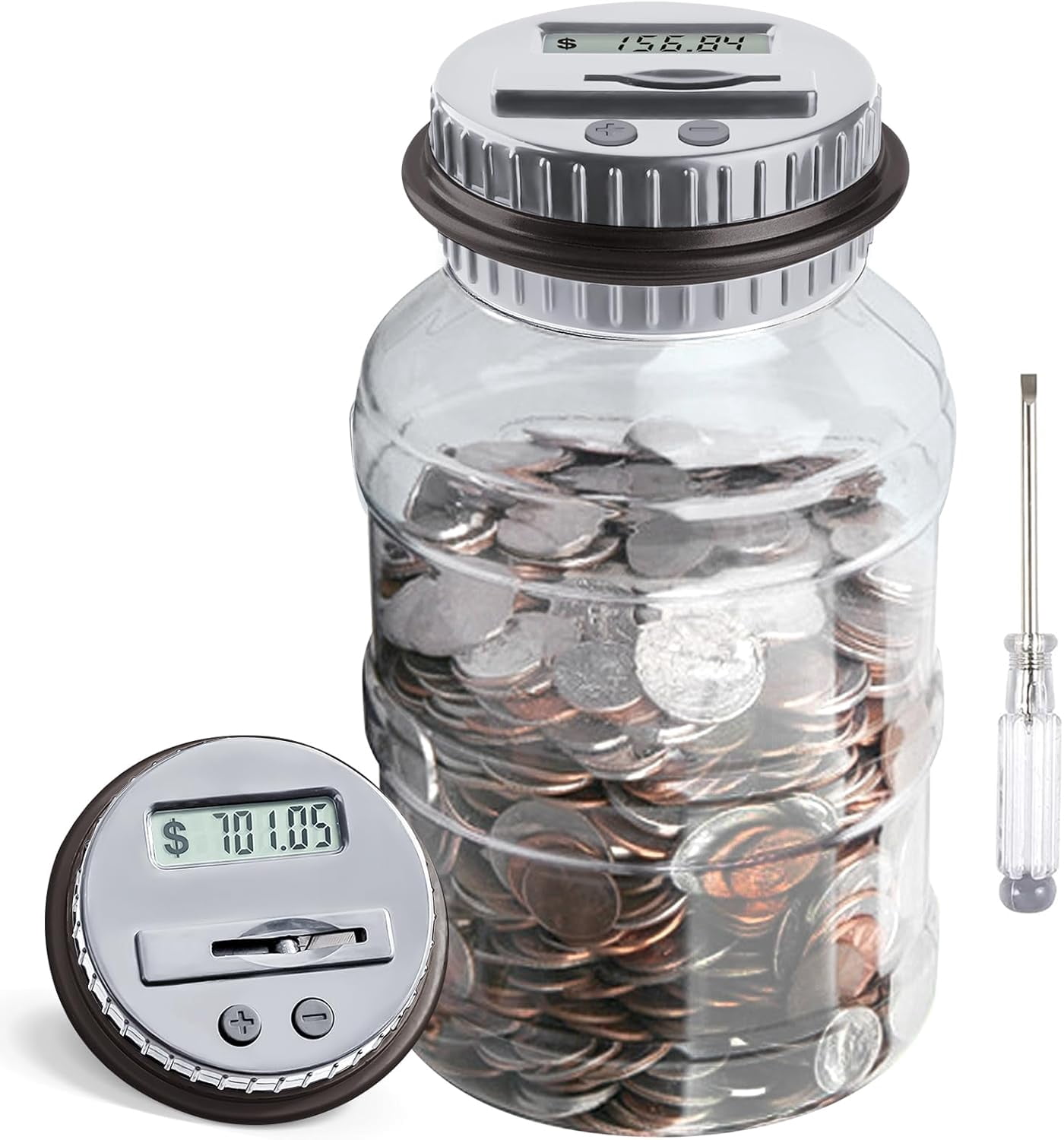 Digital Coin Counting Bank with LCD Counter, 1.8L Capacity Coin Bank ...