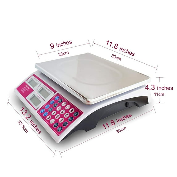 Digital Commercial Price Scale 66 lbs for Food Meat Fruit Produce with ...