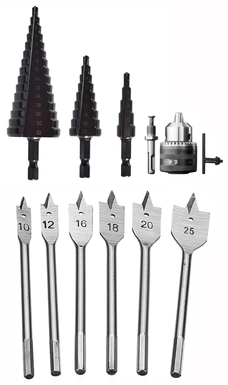 Digital Craft 412420432mm Hss Step Drill Bit Black Coated Cone Hole ...