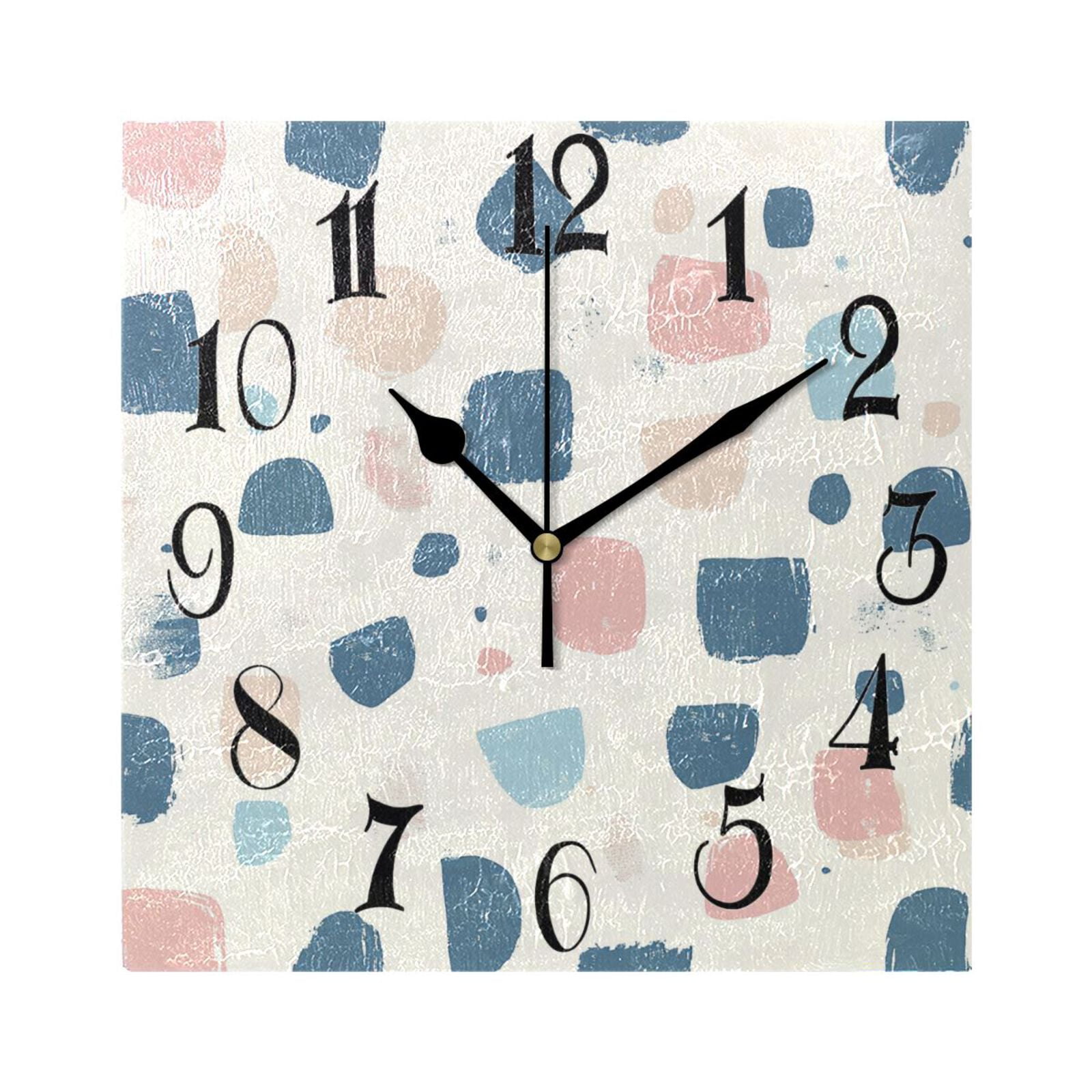 Digital Cubes Wall Clock Decorative Square Silent Non-Ticking Operated ...