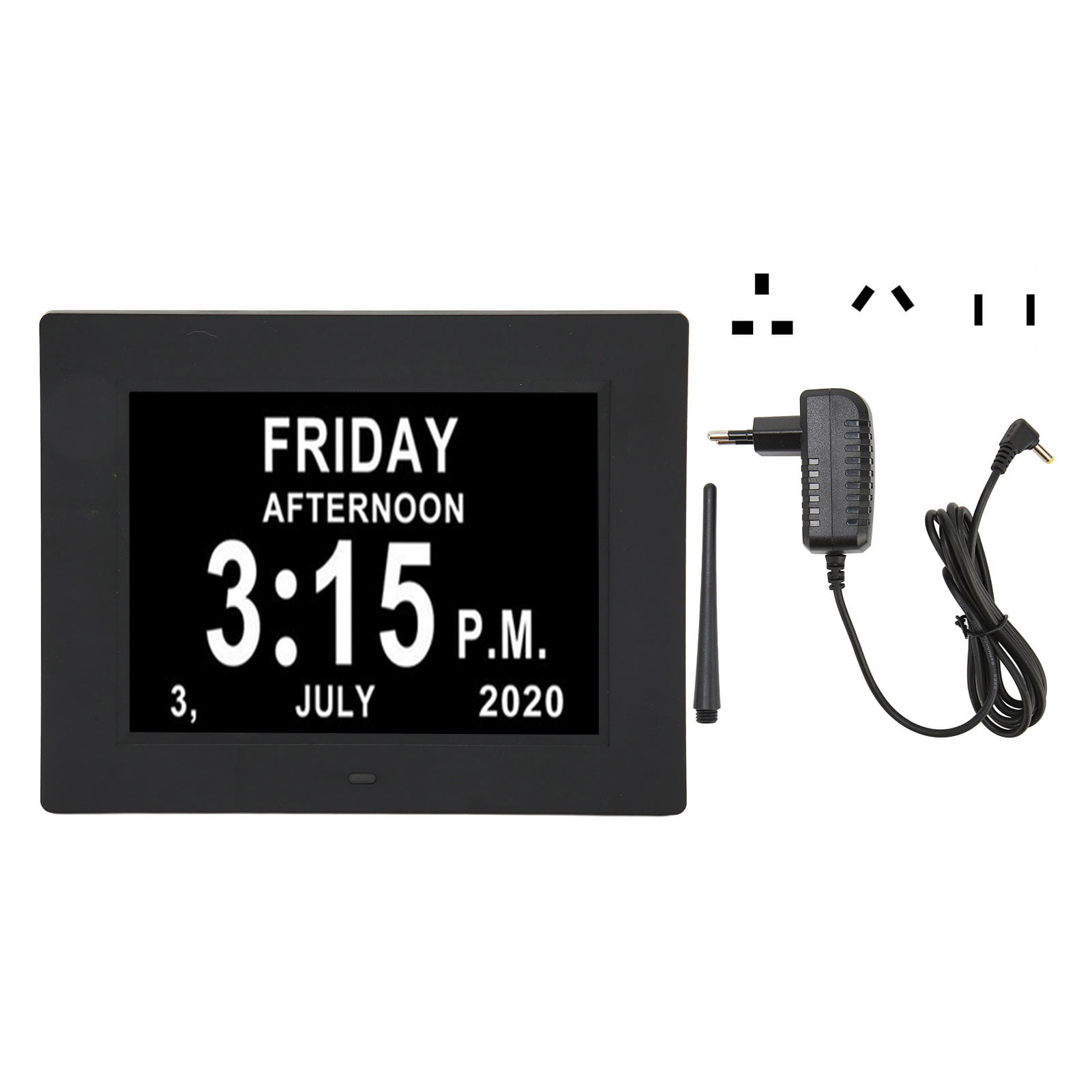 Digital Day Clock 7 Inch Auto Dimmable Clock with Unabbreviated Year ...
