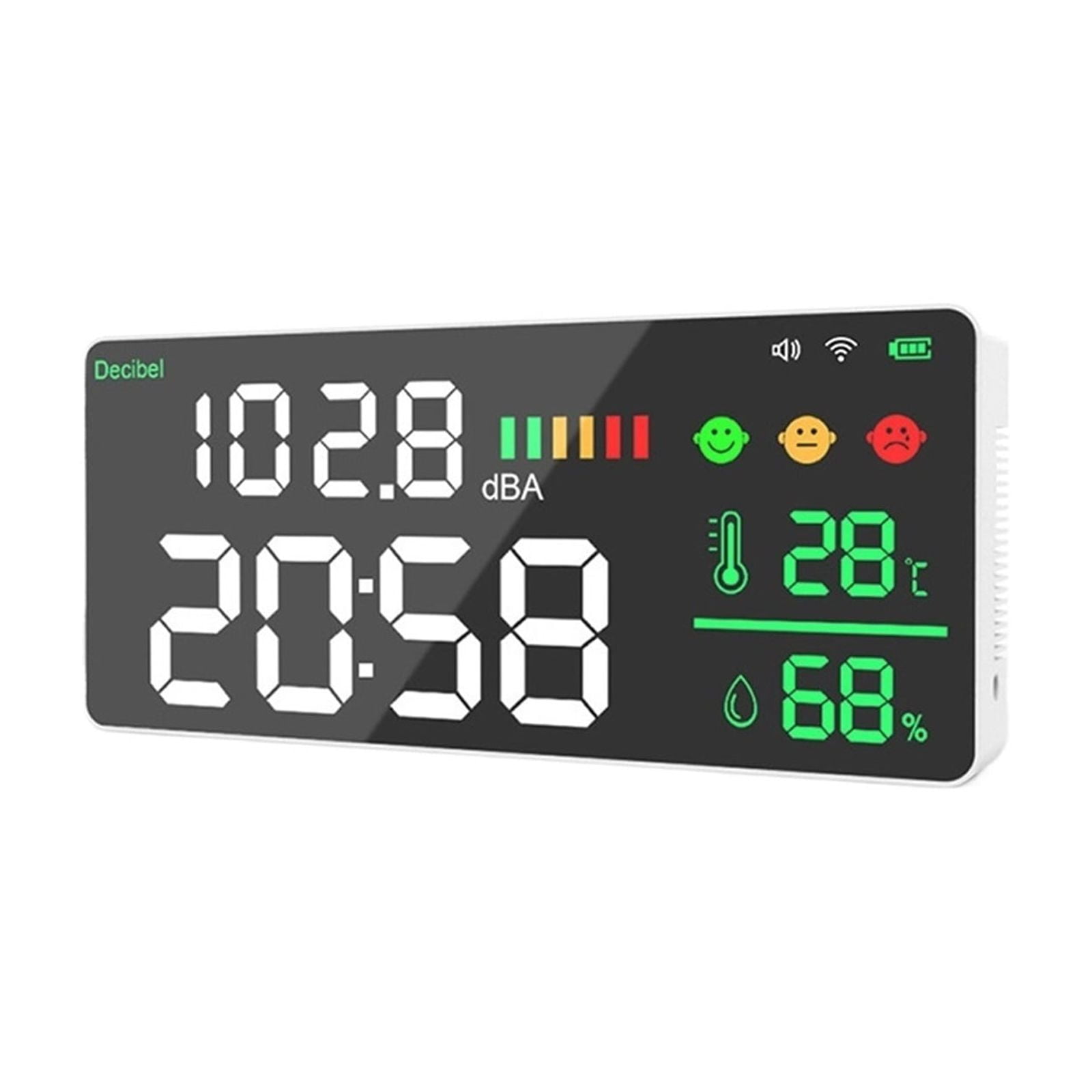 Digital Decibel Sound Meter Temperature Humidity Decibel Test Alarm ...