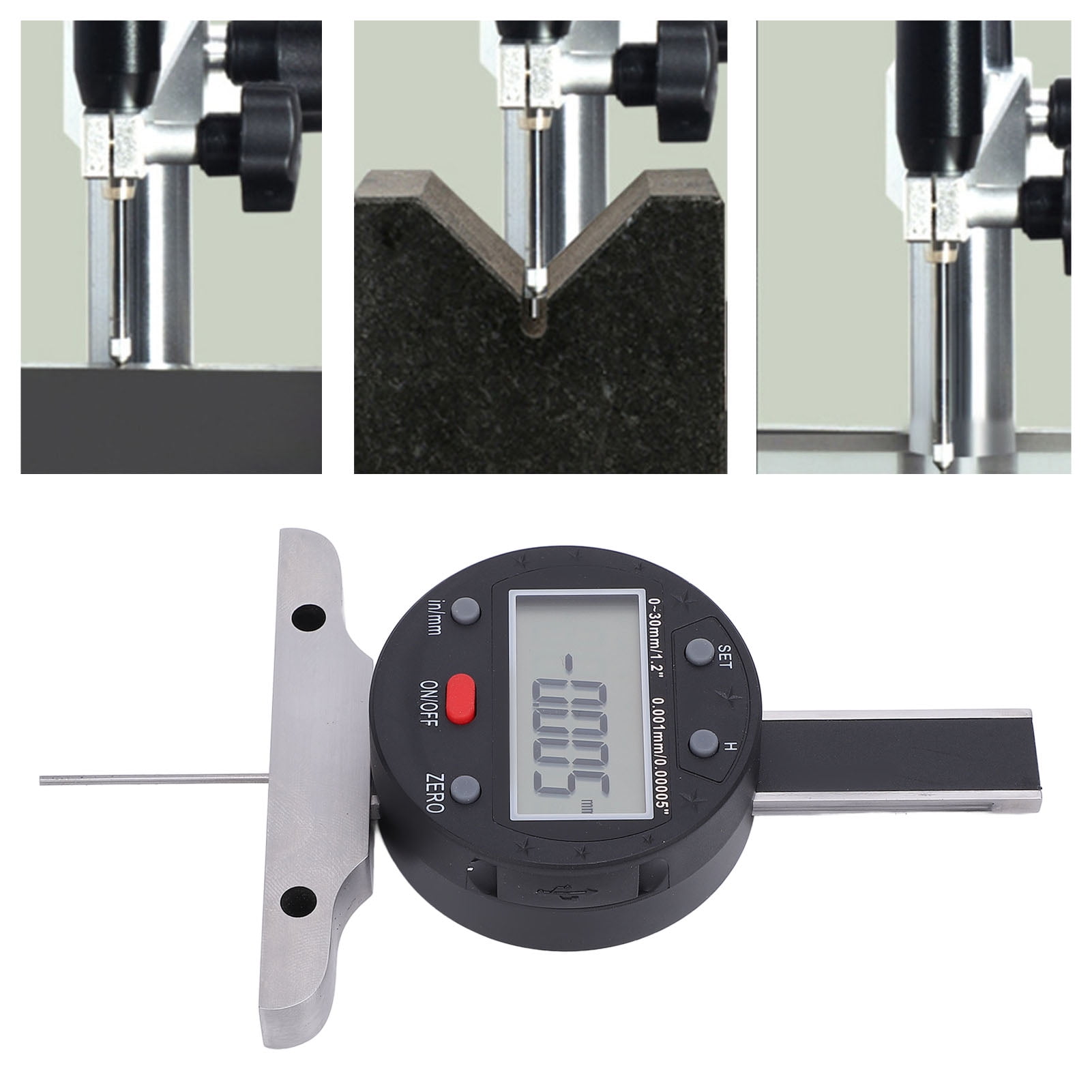 Digital Depth Meter, Alloy Steel Stainless Steel USB Port Digital Depth ...
