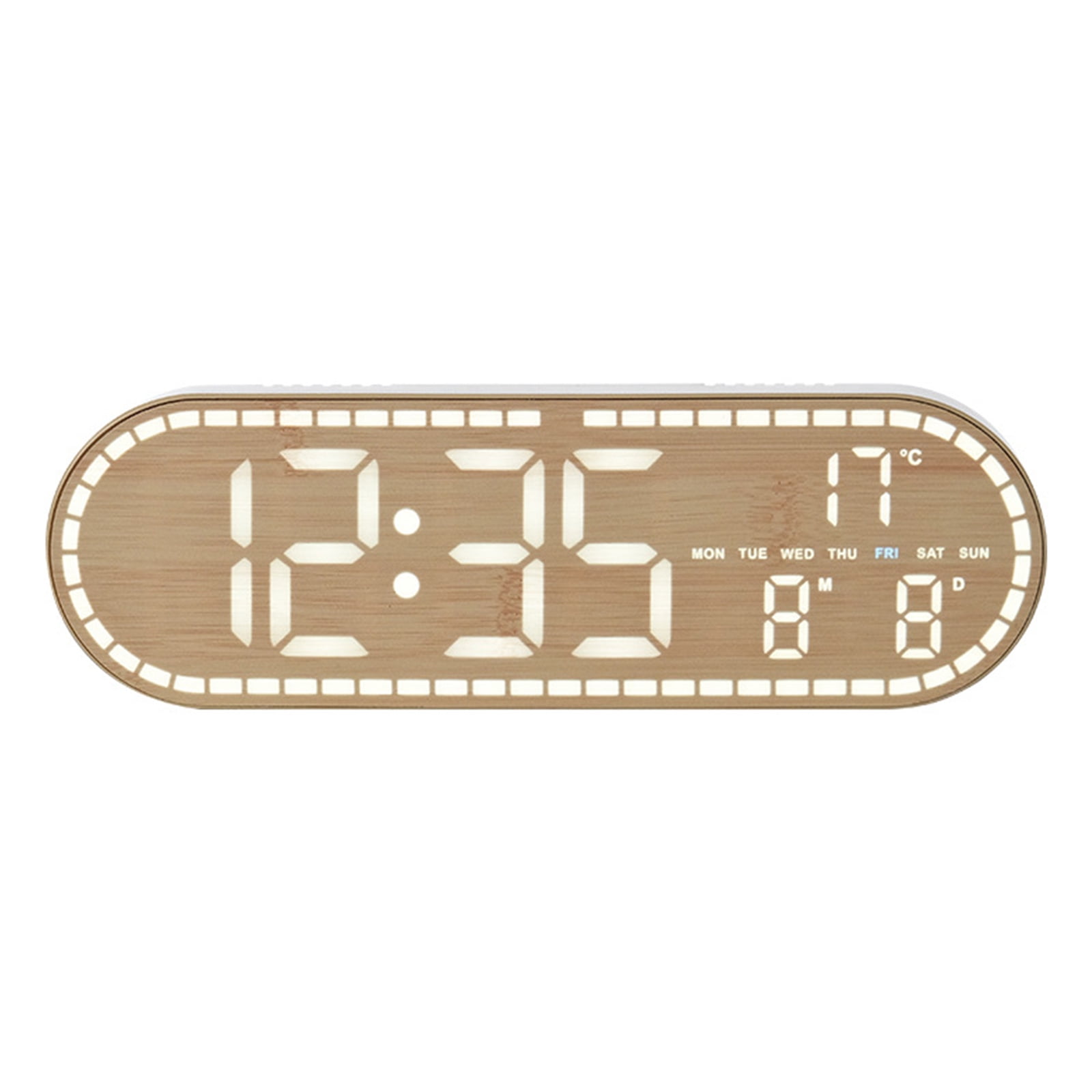 Digital Desk Clock with Alarm, Date, Day of Week, Temperature, Dimmer ...