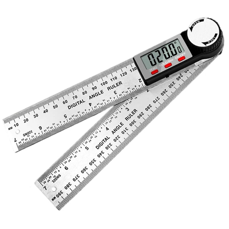 Digital Display Angle Ruler,2-In-1 Precision Ruler & Digital Angle Finder Protractor, (Stainless ...