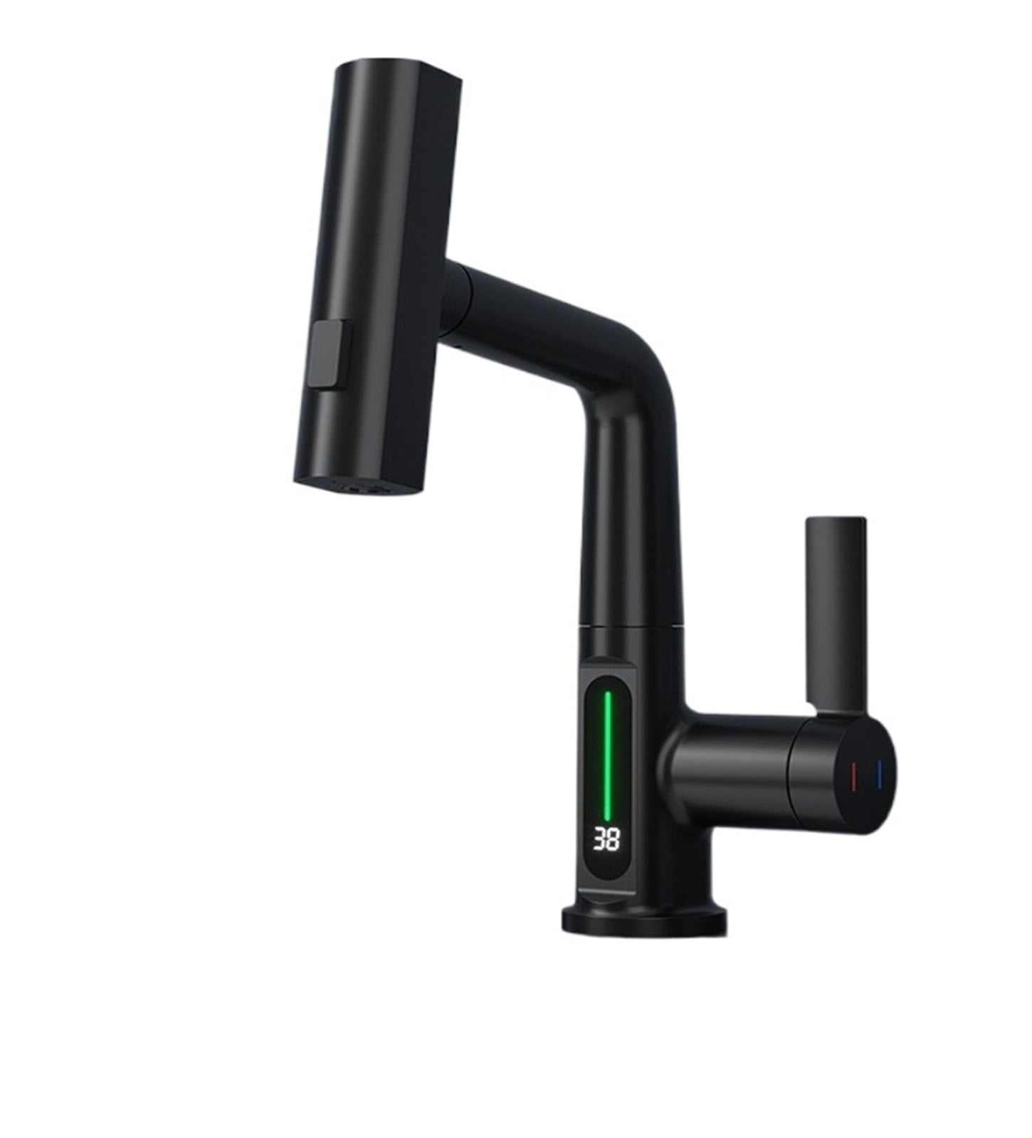 Digital Display Basin Faucet, Pull Out Lifting Bathroom Faucets, 3 Ways ...