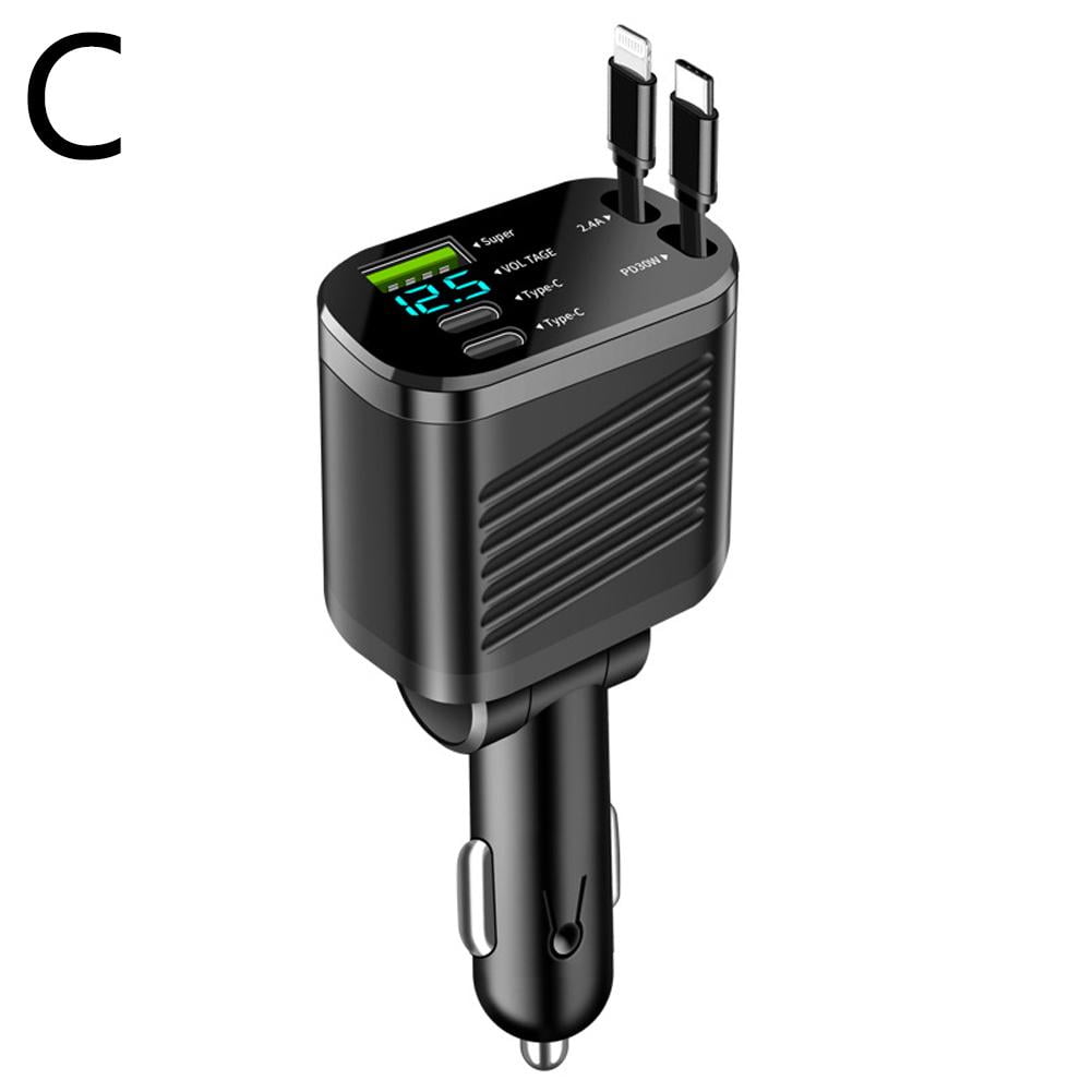 Digital Display Car Charger PD Car Fast-charger Five in One Cigarette ...