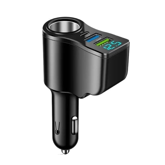 Digital Display Car Fast Charging Dual USB Car Charger Car One to Three ...