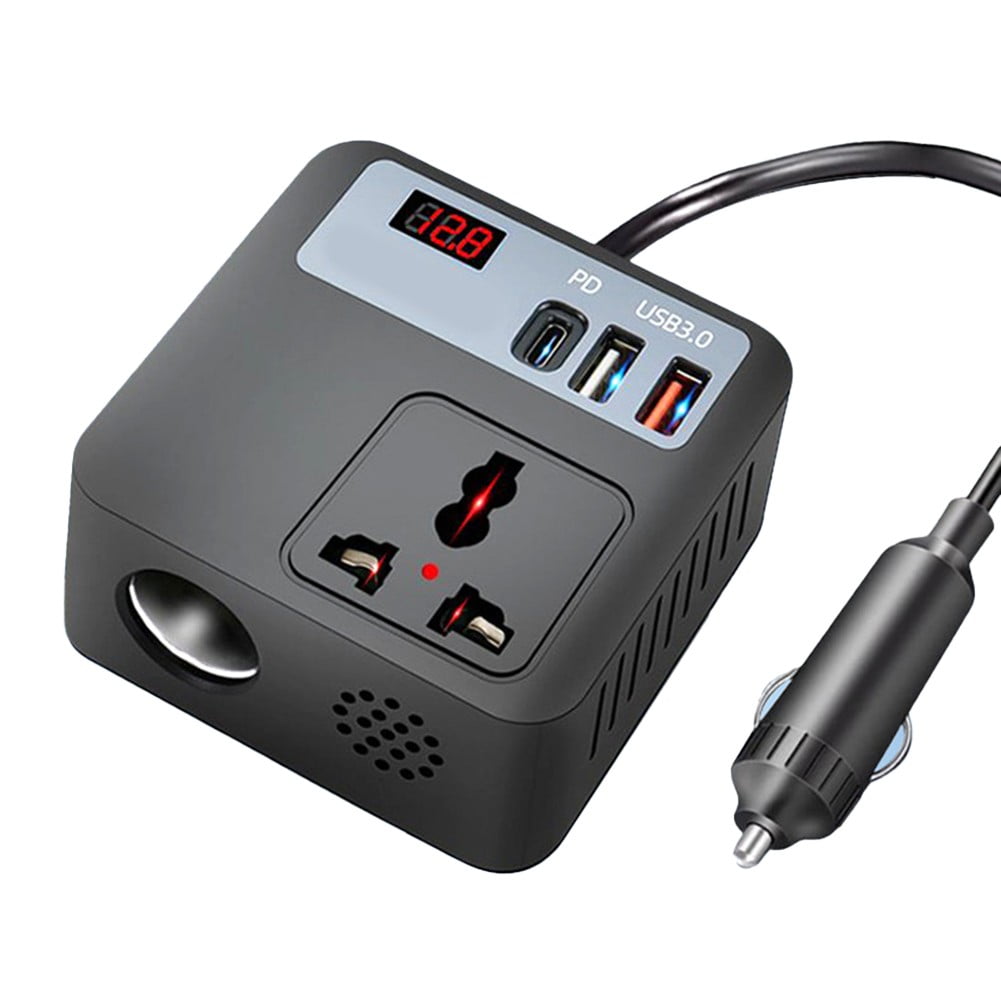 Digital Display Car Power Strip Converter 200W Car Inverter 12V to DC ...