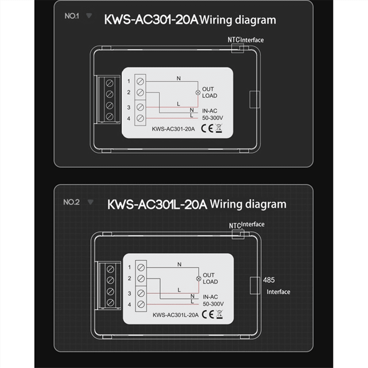 Digital Display Current Voltmeter 50-300V AC Wattmeter Multifunction ...