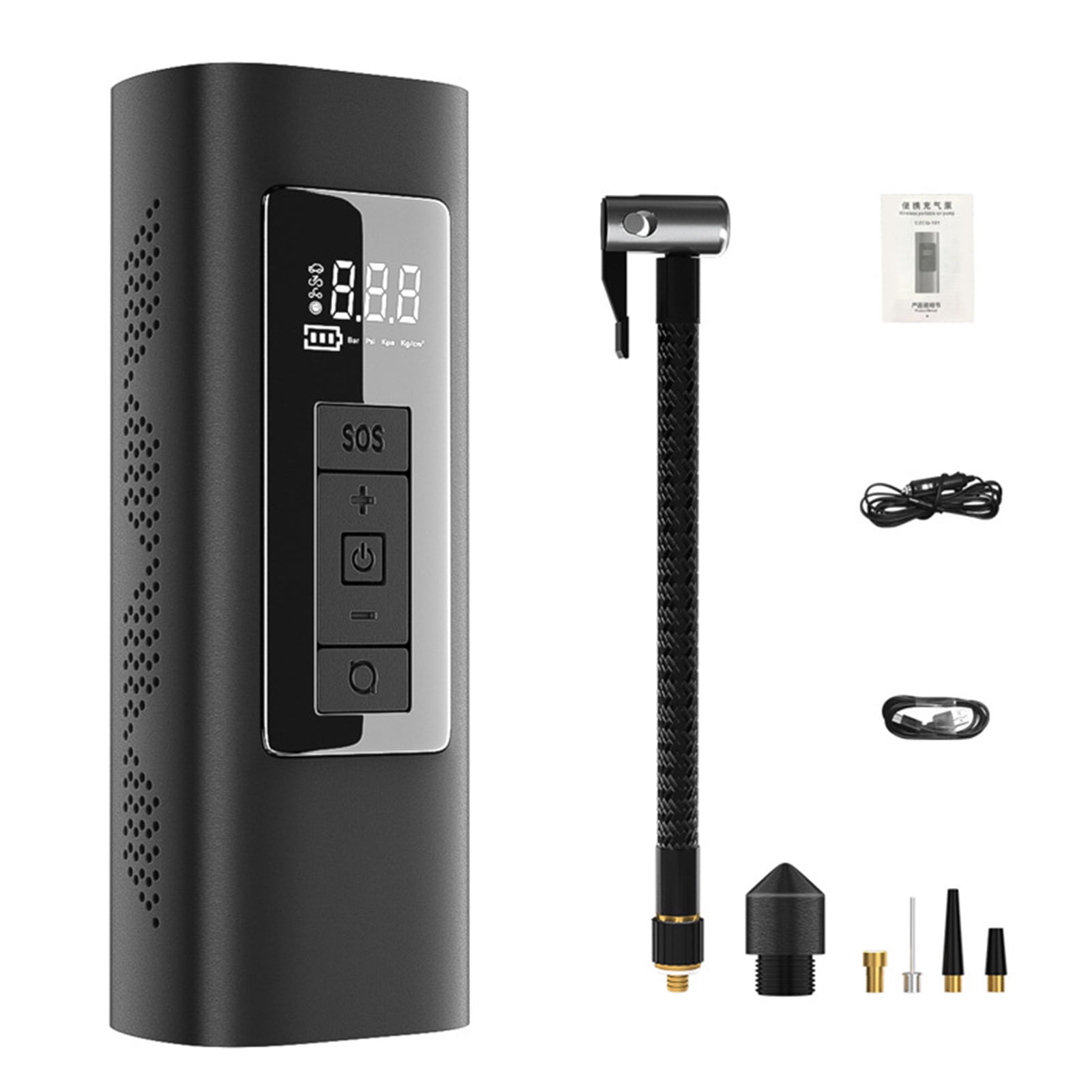 Digital Display Electric Tire Pump Wireless Portable Fast Inflating ...