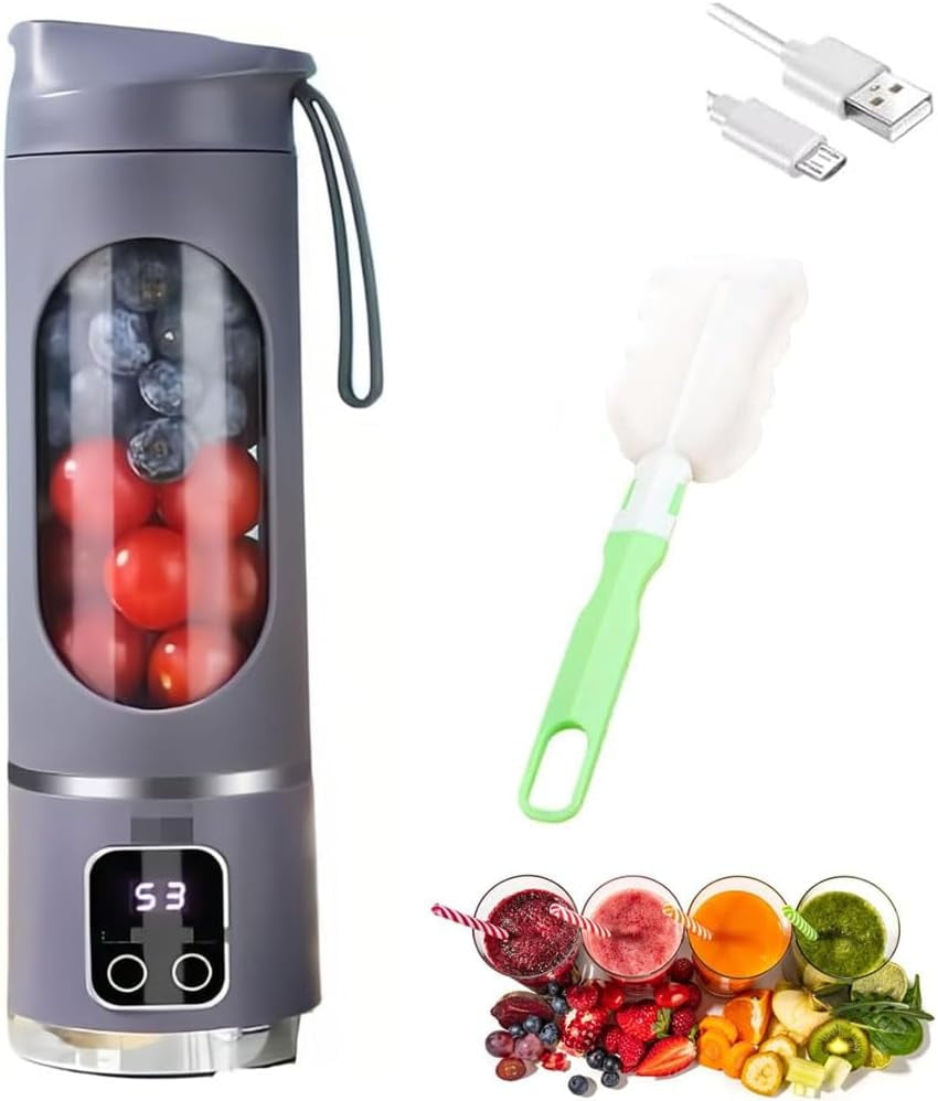 Digital Display Juicer(32oz), 3 Speed12-Blade Fresh Juice Bottle, USB ...