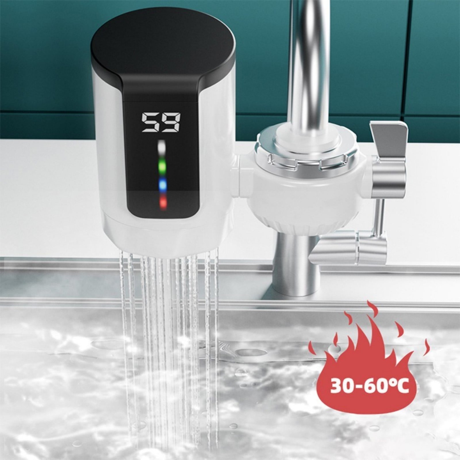 Digital Display Of The Large Screen Of The Water Heater Faucet Heating ...