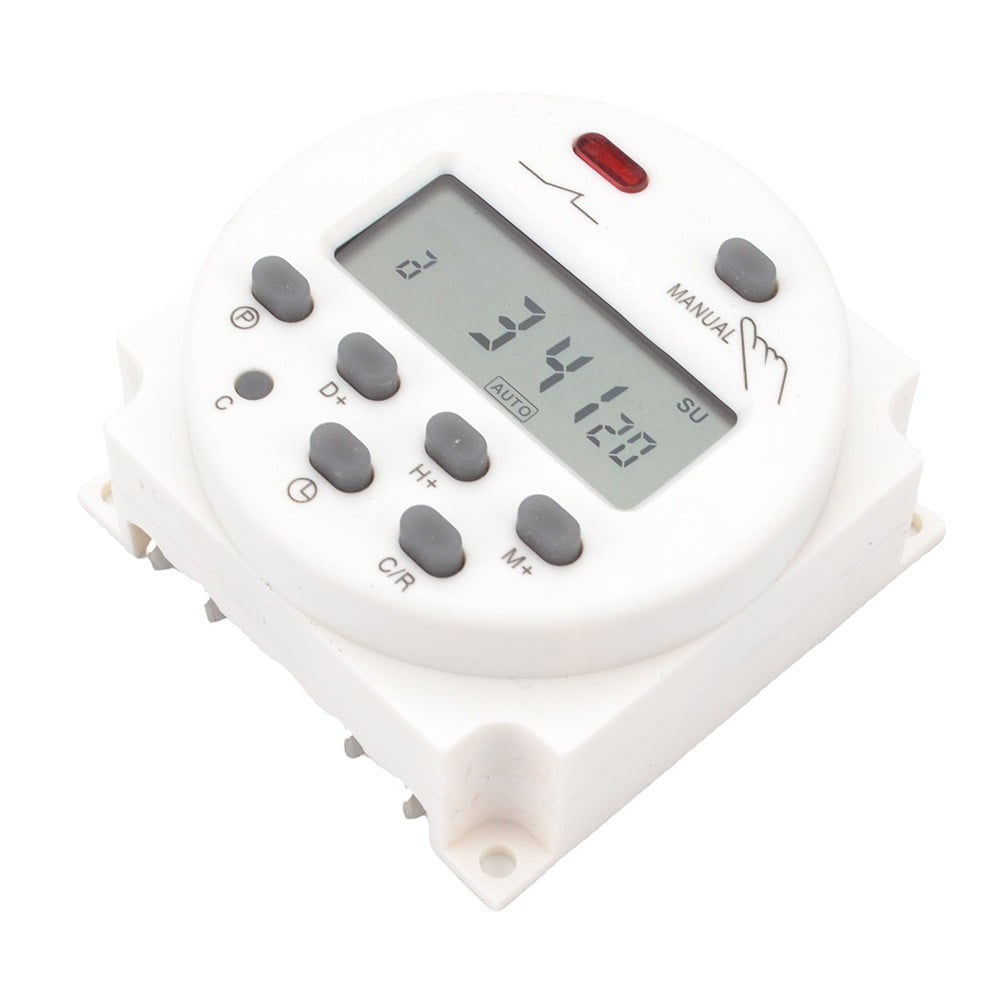 Digital Display Power Timer Weekly Programmable Time Relay Switch 24 ...