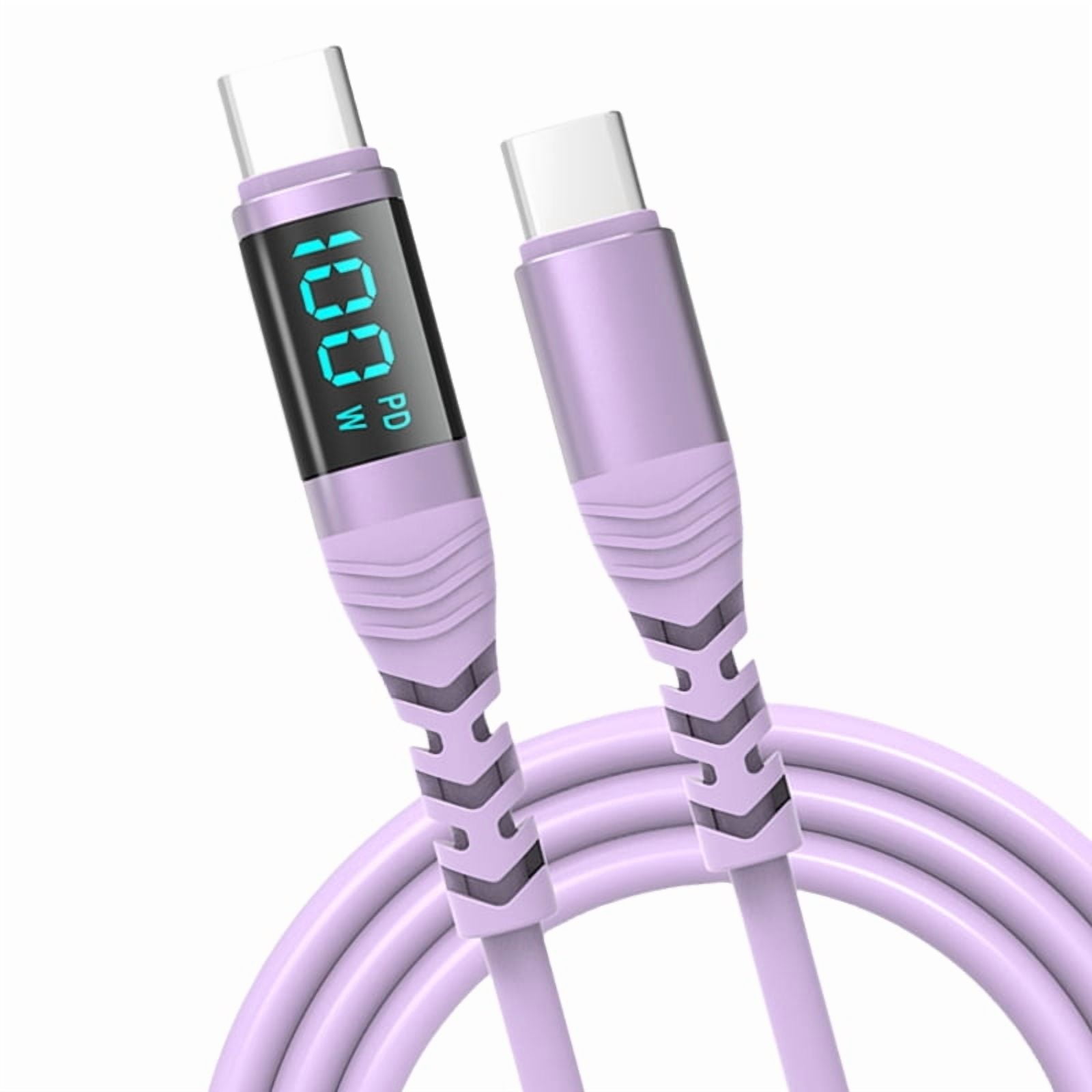 Digital Display USB C to USB C Cable 100W Fast Charge & Data Transfer ...