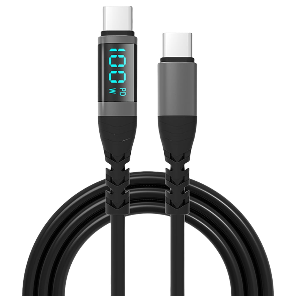 Digital Display USB C to USB C Fast Charging Cable 20V 5A 100W Charging ...