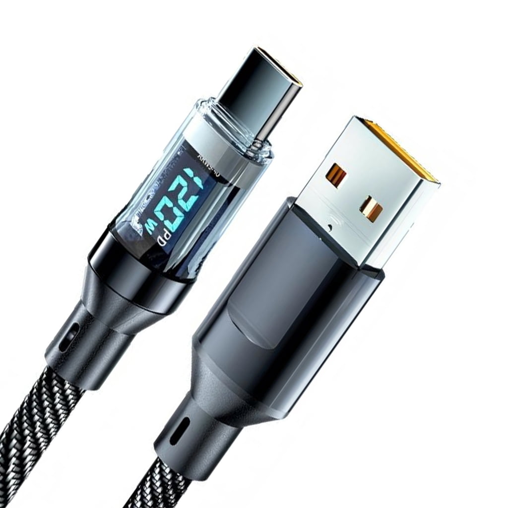 Digital Display USB to Type C Cable For Charging 100W 120W Fast ...