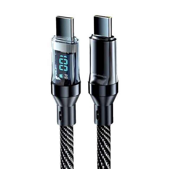 Digital Display USB to Type C Cable For Charging Monitoring 100W 120W ...