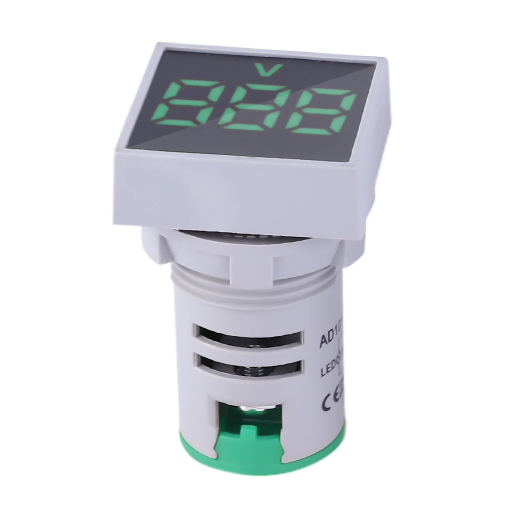 Digital Display Voltmeter with Square Signal Lamp - Green AC20-500V LED ...