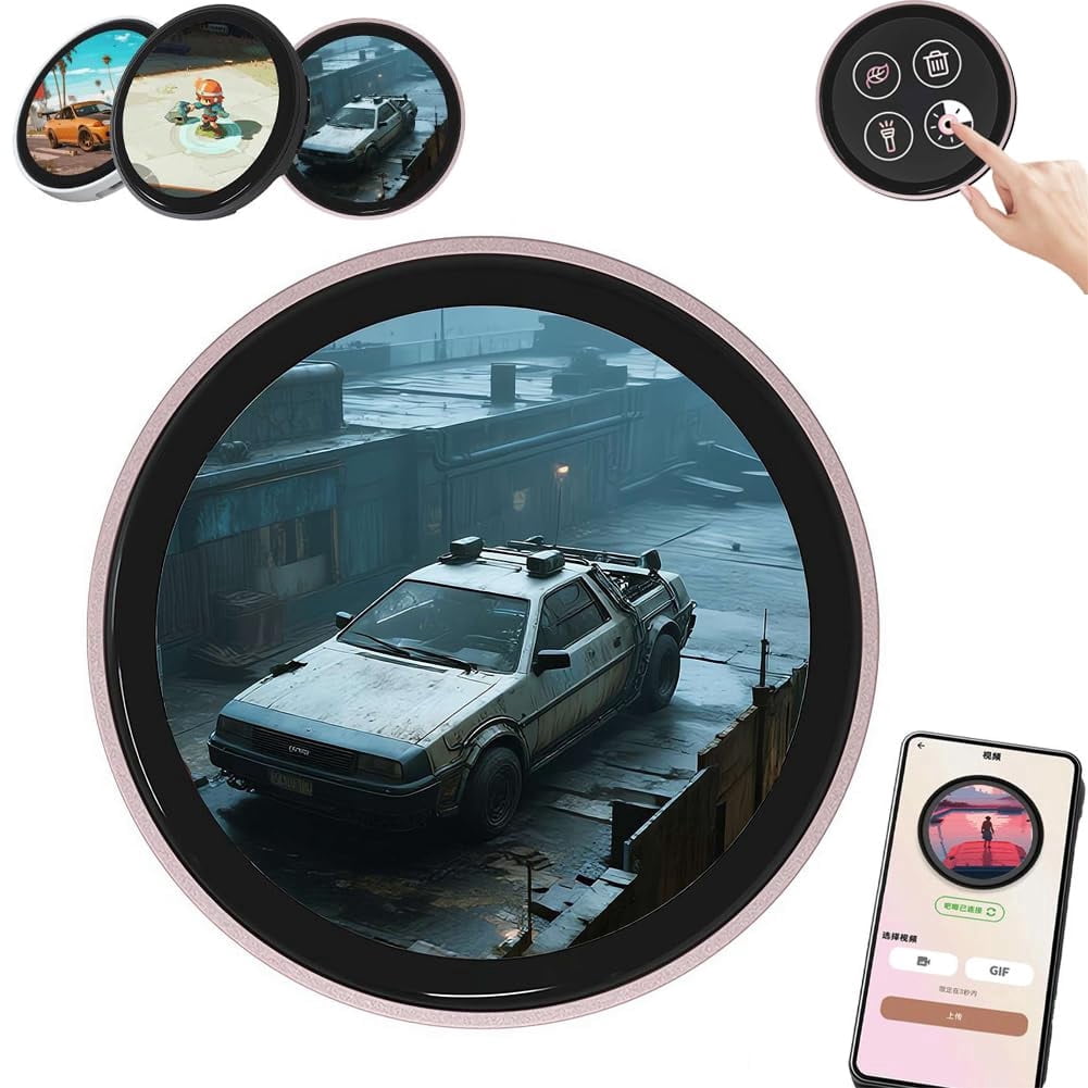 Digital Displayed Pixel Badge Pin,1.85" HD Touch Screen Electronic ...