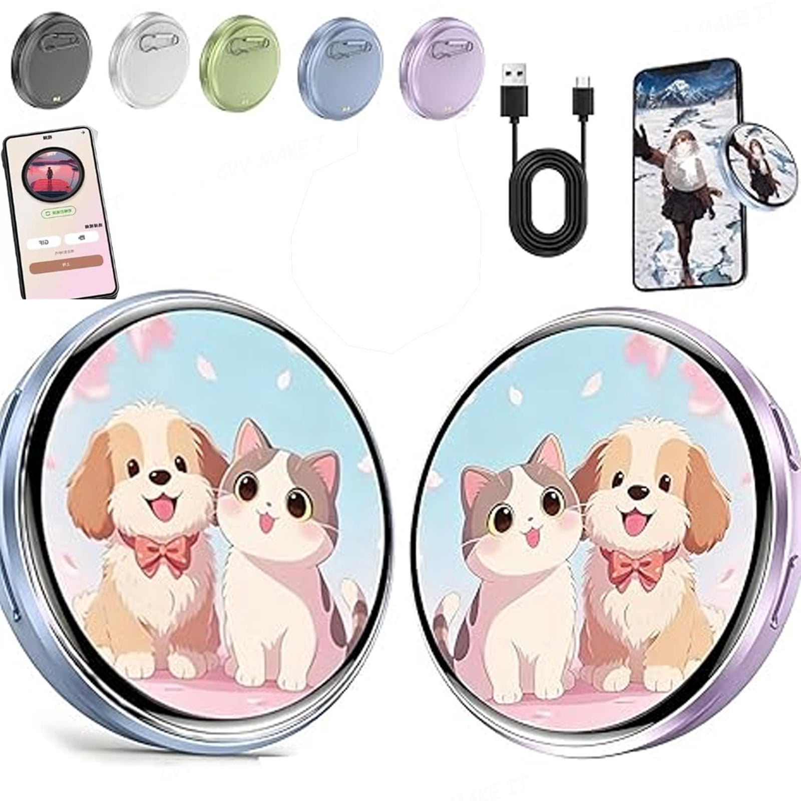 Digital Displayed Pixel Badge Pin HD Touch Screen Electronic Digital ...