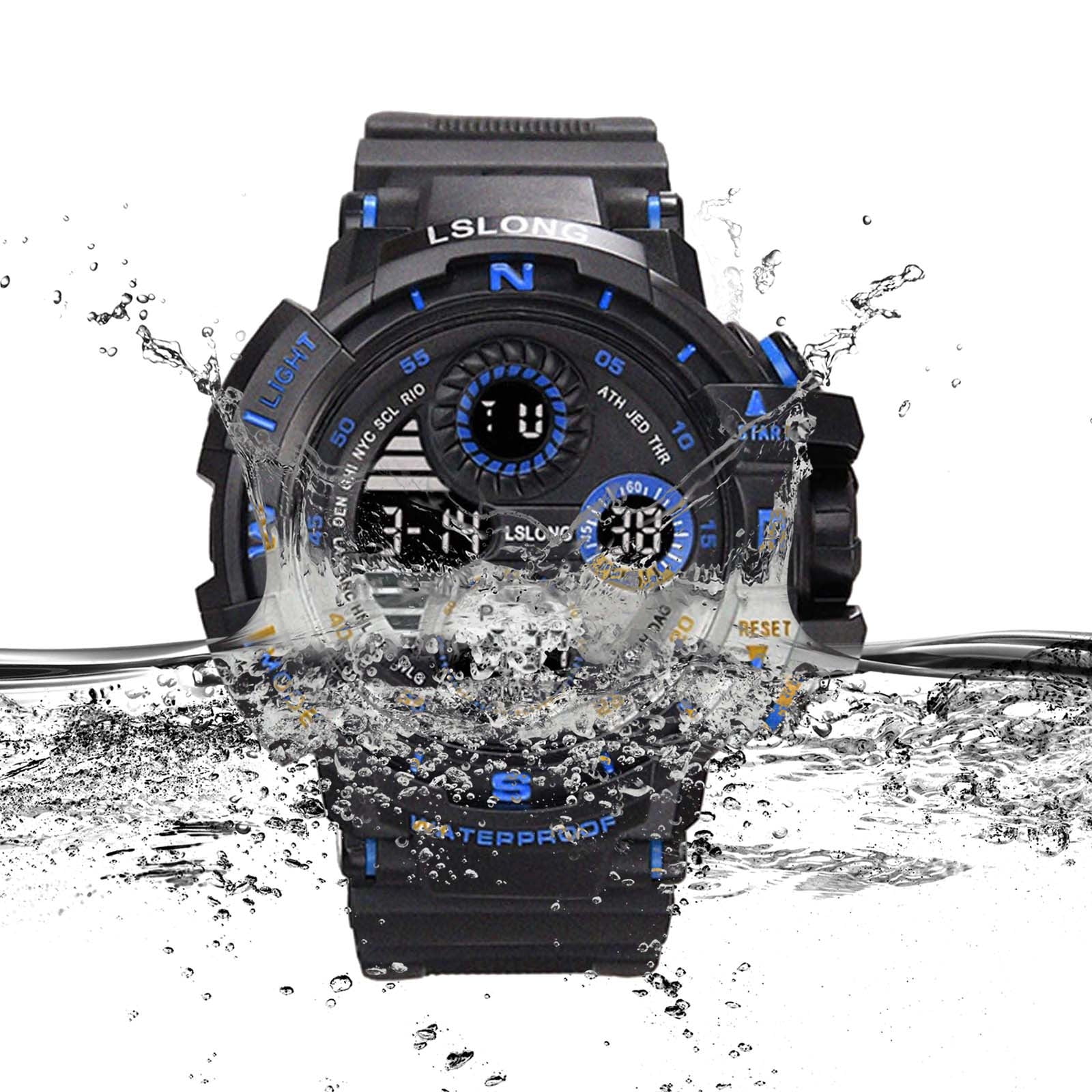 Digital Dive Watch,100 Meters Deep Water Pressure Durable Waterproof ...