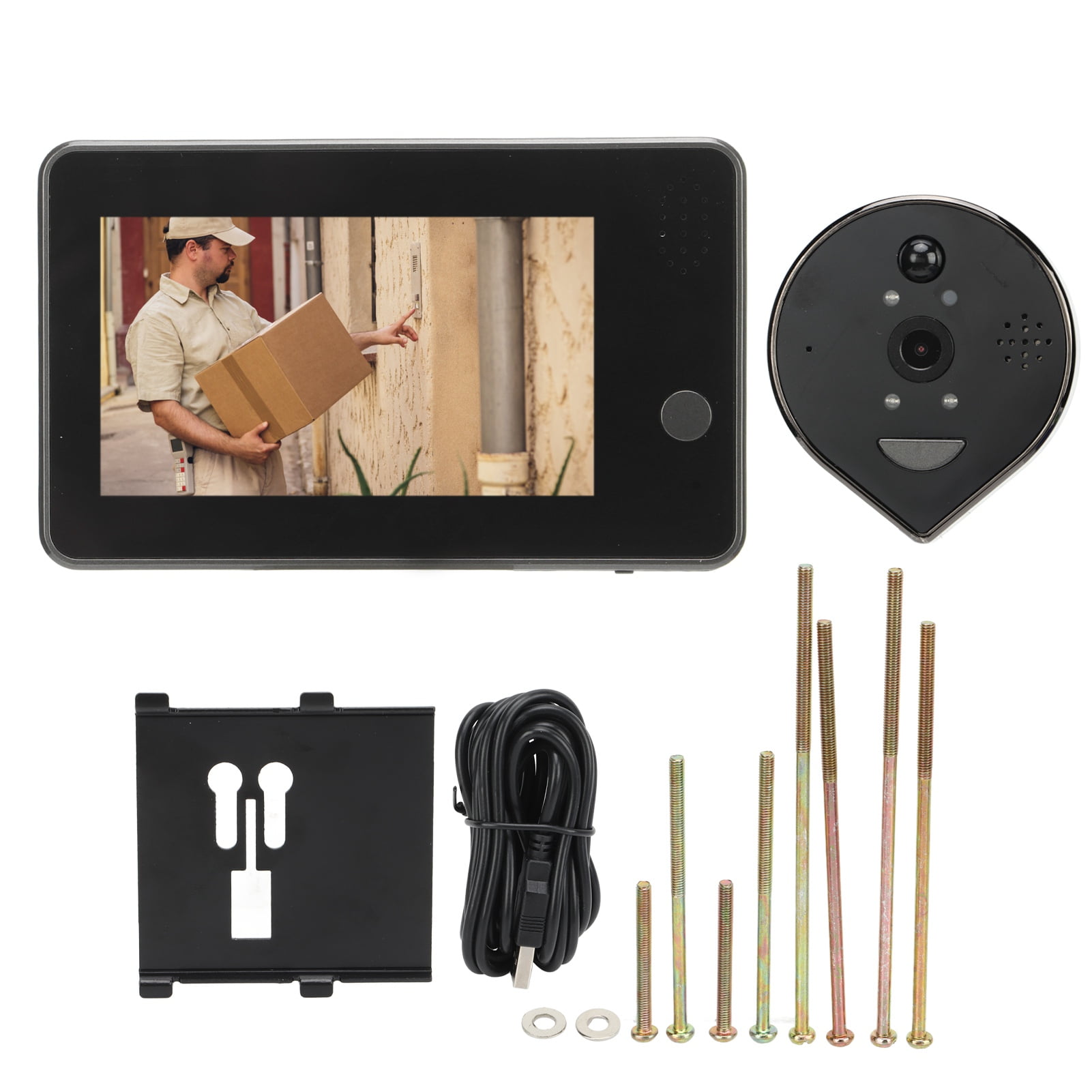 Digital Door Camera 4.3in LCD Monitor Motion Detection Night Vision ...