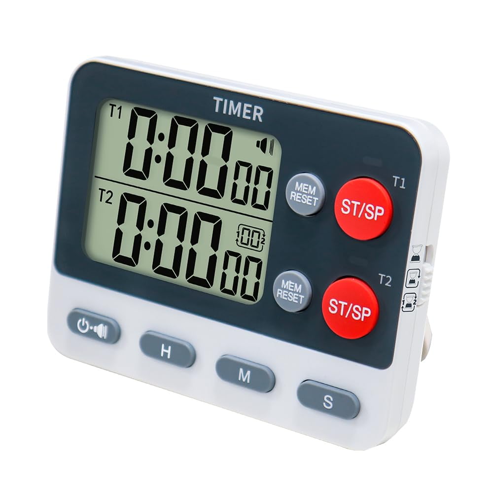 Digital Dual Kitchen Timer, 2 Groups Cycle Countdown Timer ...