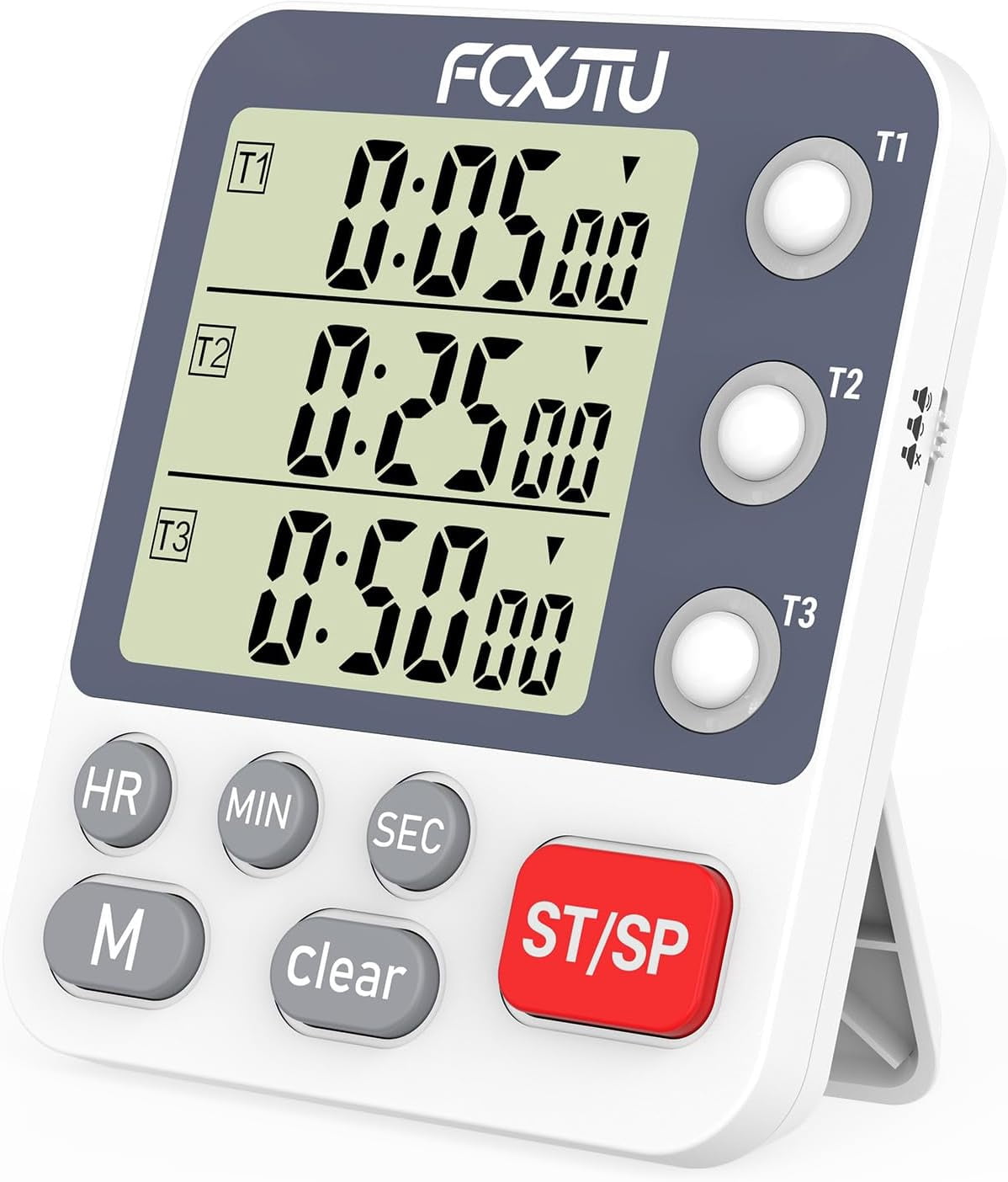 Digital Dual Kitchen Timer, 3-Channel Magnetic Countdown Stopwatch ...