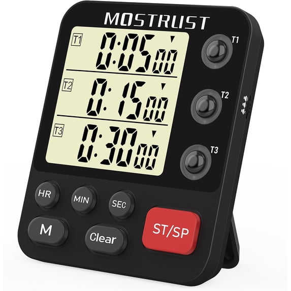 Digital Dual Kitchen Timer, 3 Channels Triple Countdown Timer for ...