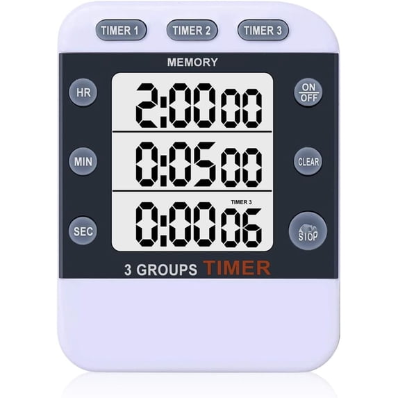 Digital Dual Kitchen Timer for Cooking, 3 Channels Count Down/up Triple ...