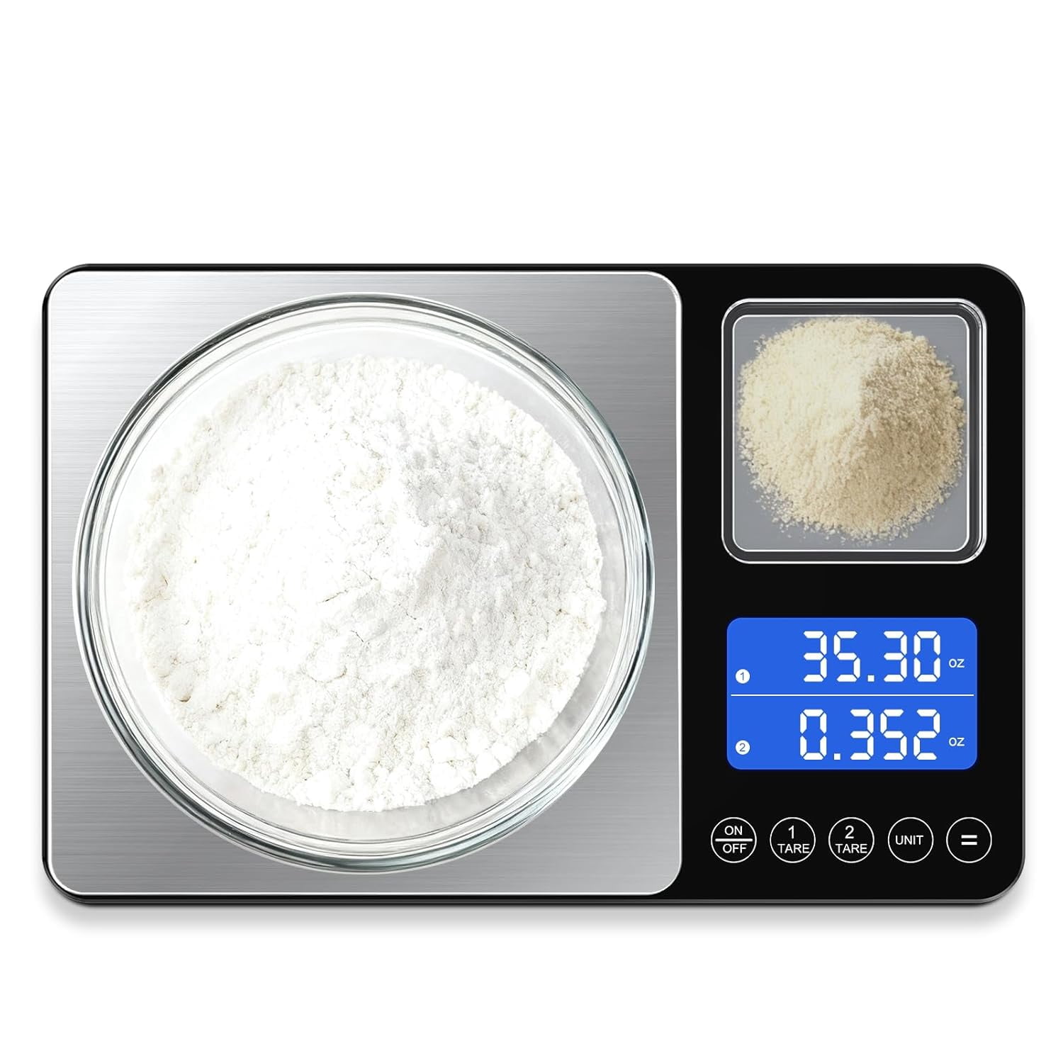 Digital Dual Platform Kitchen Scale, 33 lb Lar & 1.1 lb Mini Food Scale ...